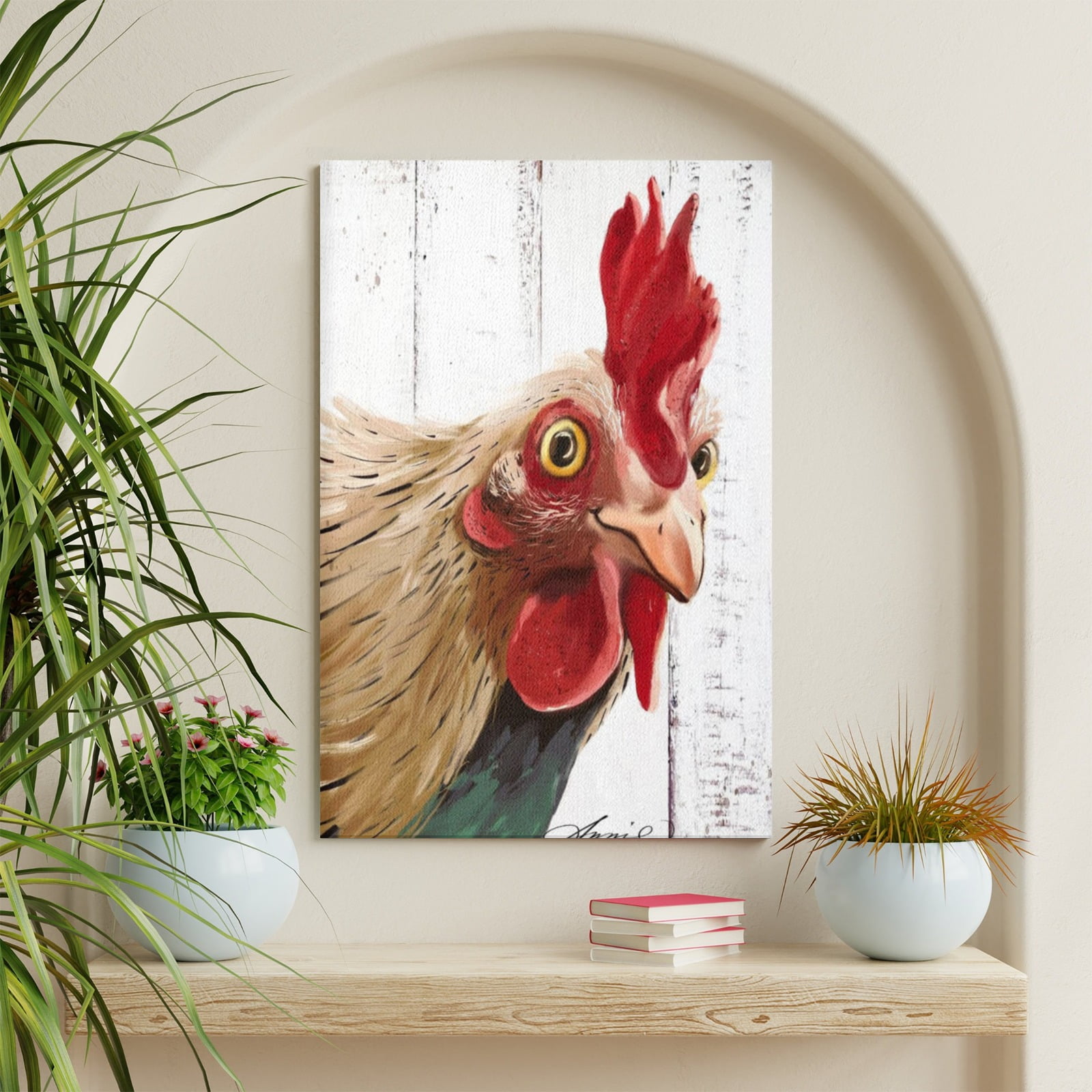 AOEX Rooster Kitchen Decor Wall art - Abstract Farmhouse Chicken Canvas ...