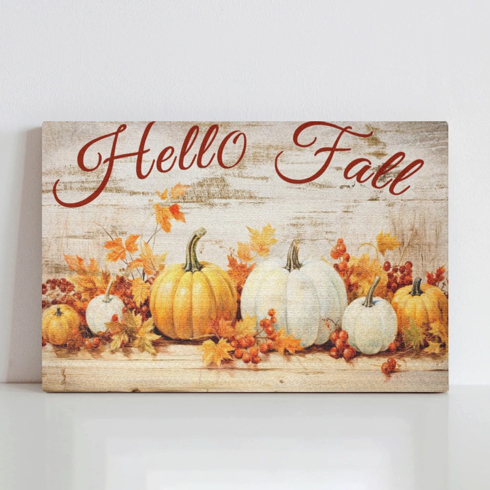 AOEX Rustic Pumpkin Wall Art Canvas Prints Hello Fall Pictures Wall ...