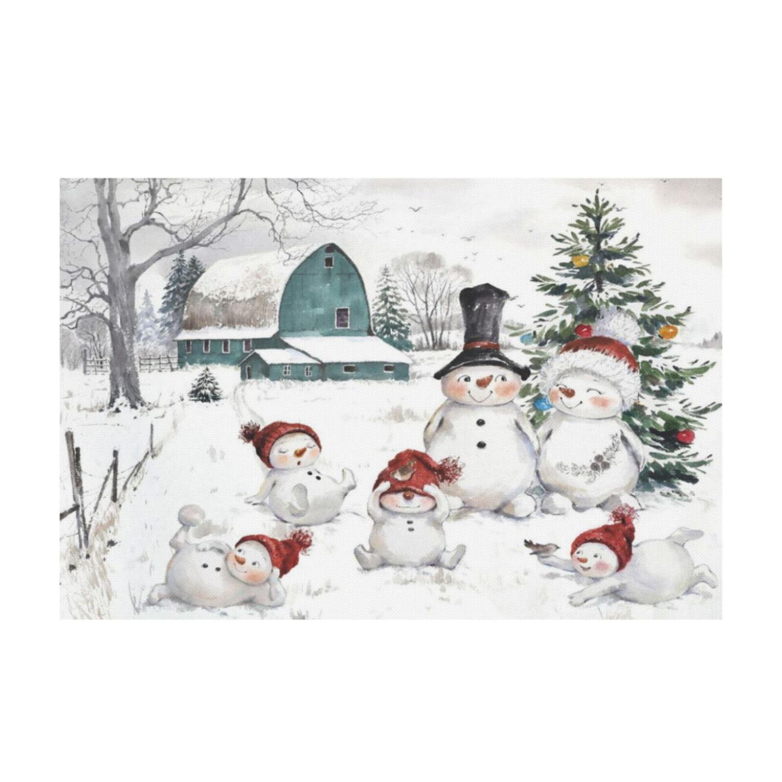 AOEX Snowman Christmas Pictures Wall Decor: Christmas Canvas Wall Art ...