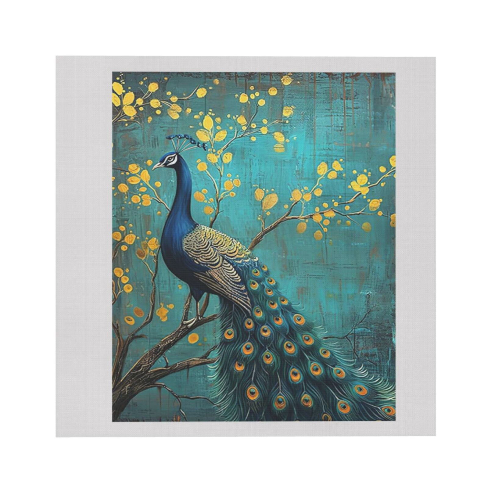 AOEX Teal Peacock Wall Art - Peacock Canvas Print, for Bedroom ...