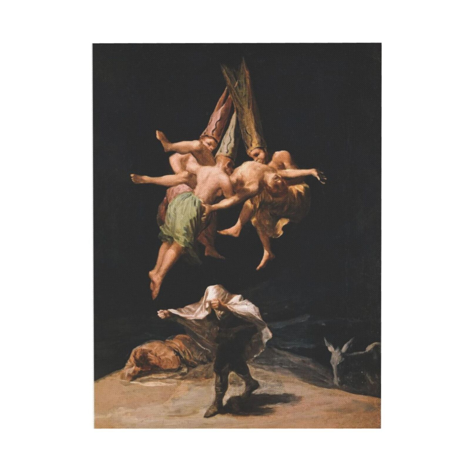 AOEX Vintage Art Poster Witch Flying Oil Painting by Francisco De Goya ...
