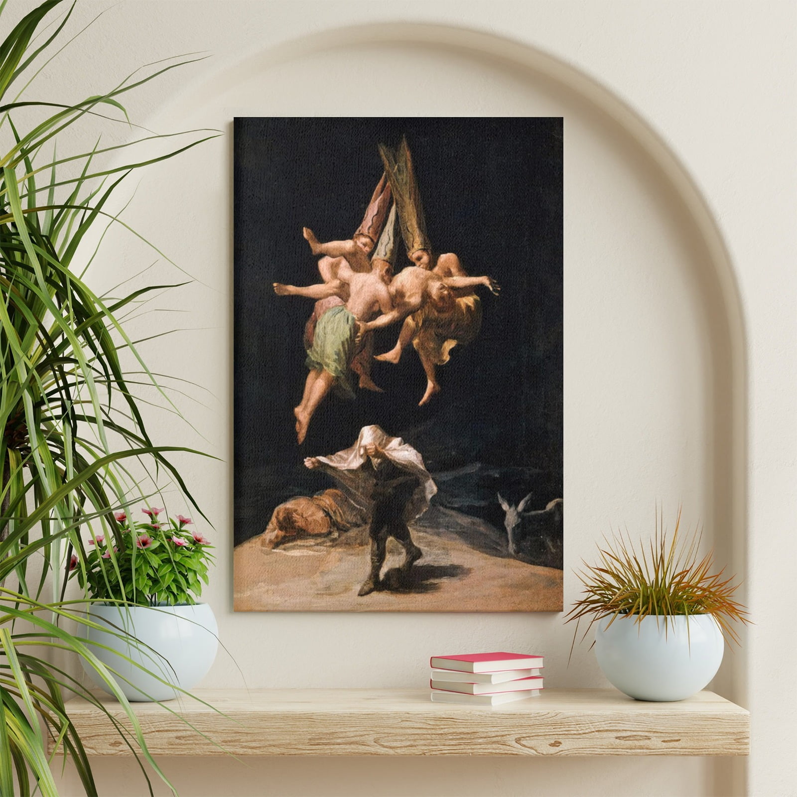 AOEX Vintage Art Poster Witch Flying Oil Painting by Francisco De Goya ...