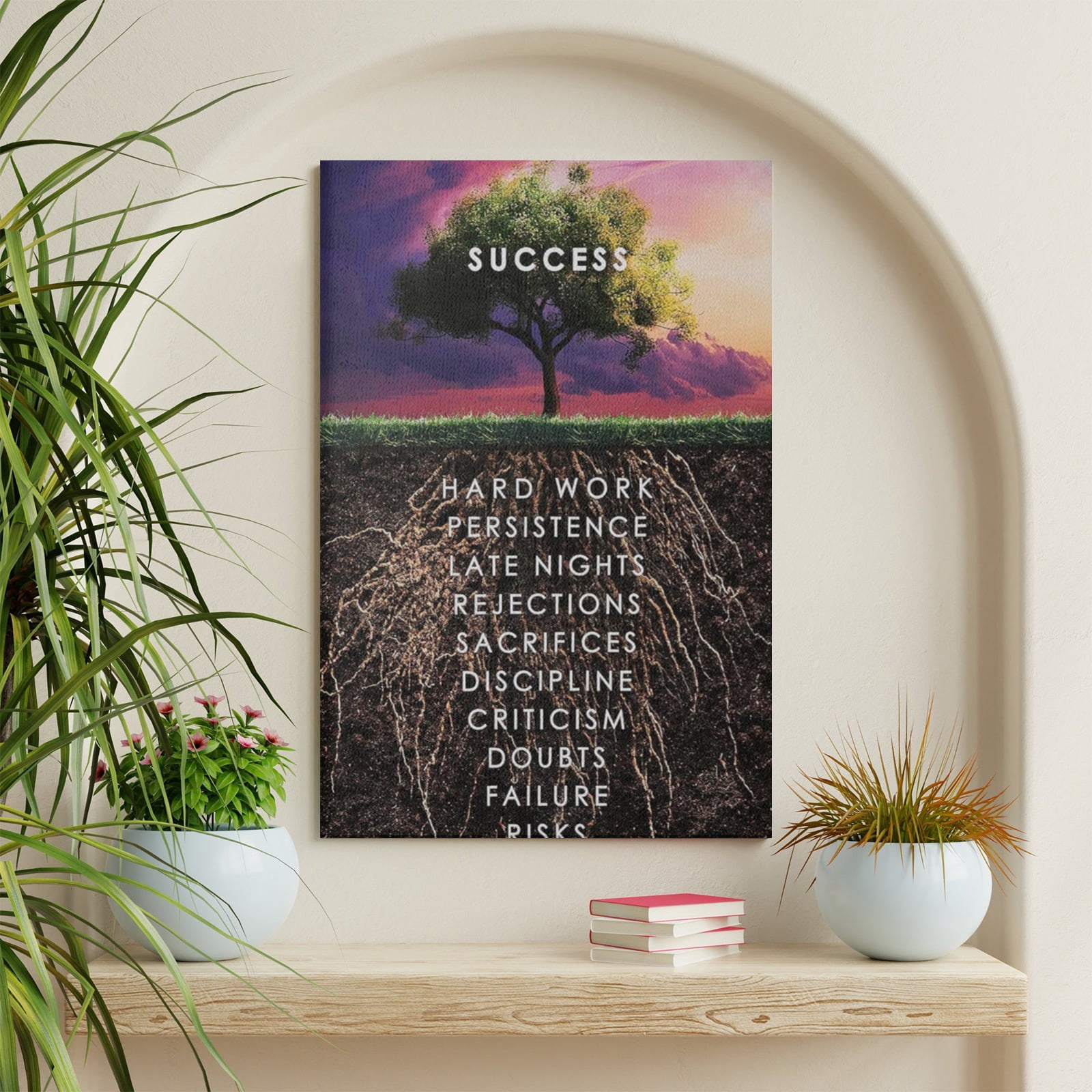 AOEX Wall Art Success Tree Printed Pictures Canvas Inspirational ...