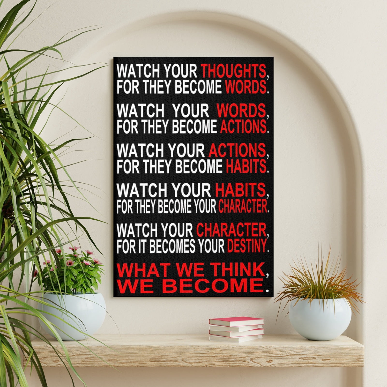 AOEX Watch Your Thoughts Inspirational Wall Art for Office Classroom ...