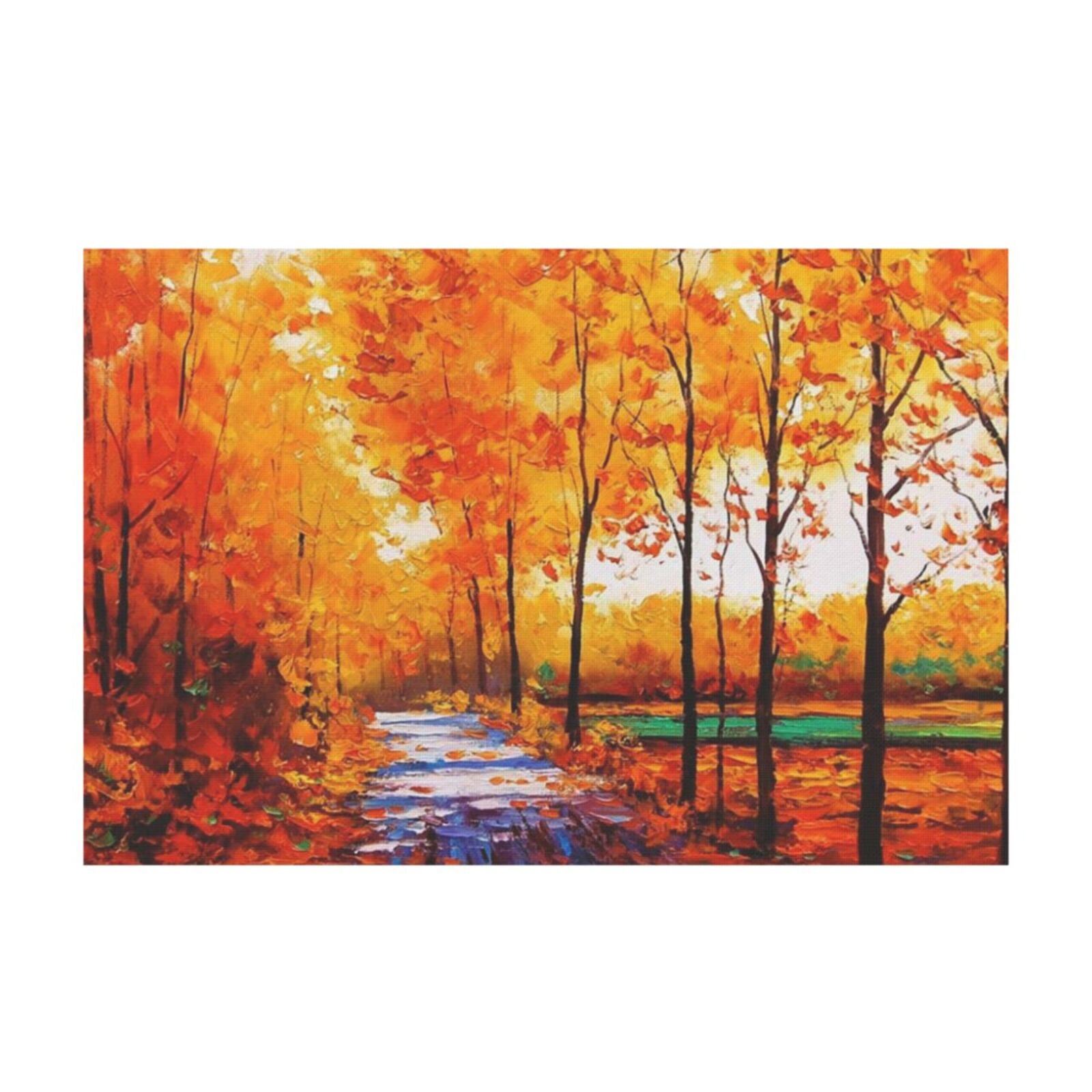 AOEX d Canvas Print Wall Art,Autumn Leaf Path Modern Gallery Wall Decor ...