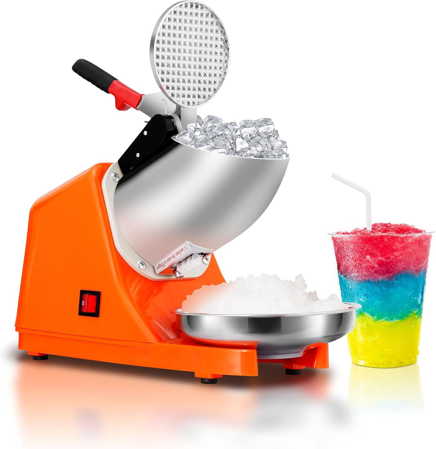 AOEYU 300W Electric Ice Shaver Machine, 145 lbs/hr Ice Crusher Snow ...