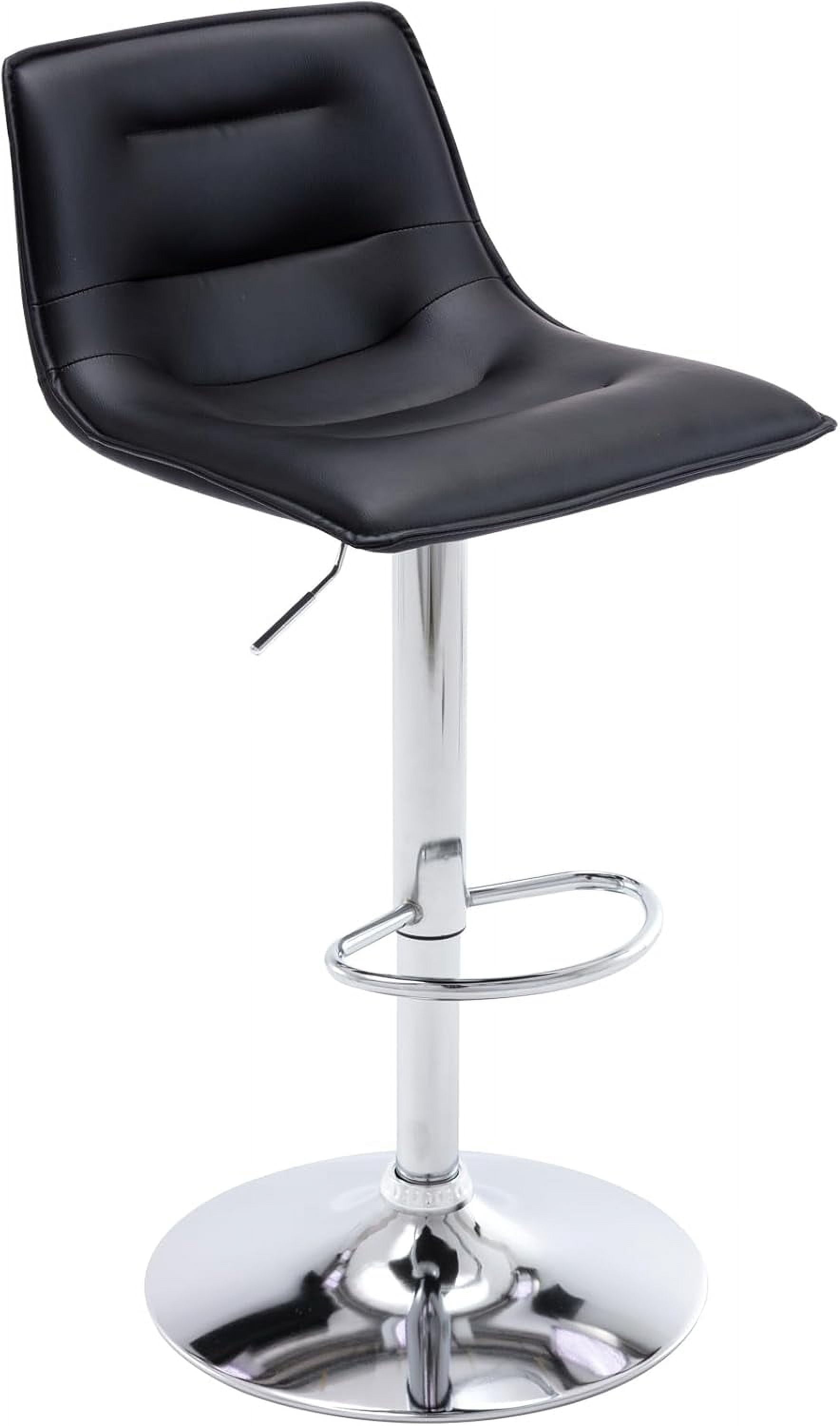 AOEYU Adjustable Bar Stool with Back,PU Leather Swivel Barstool ...