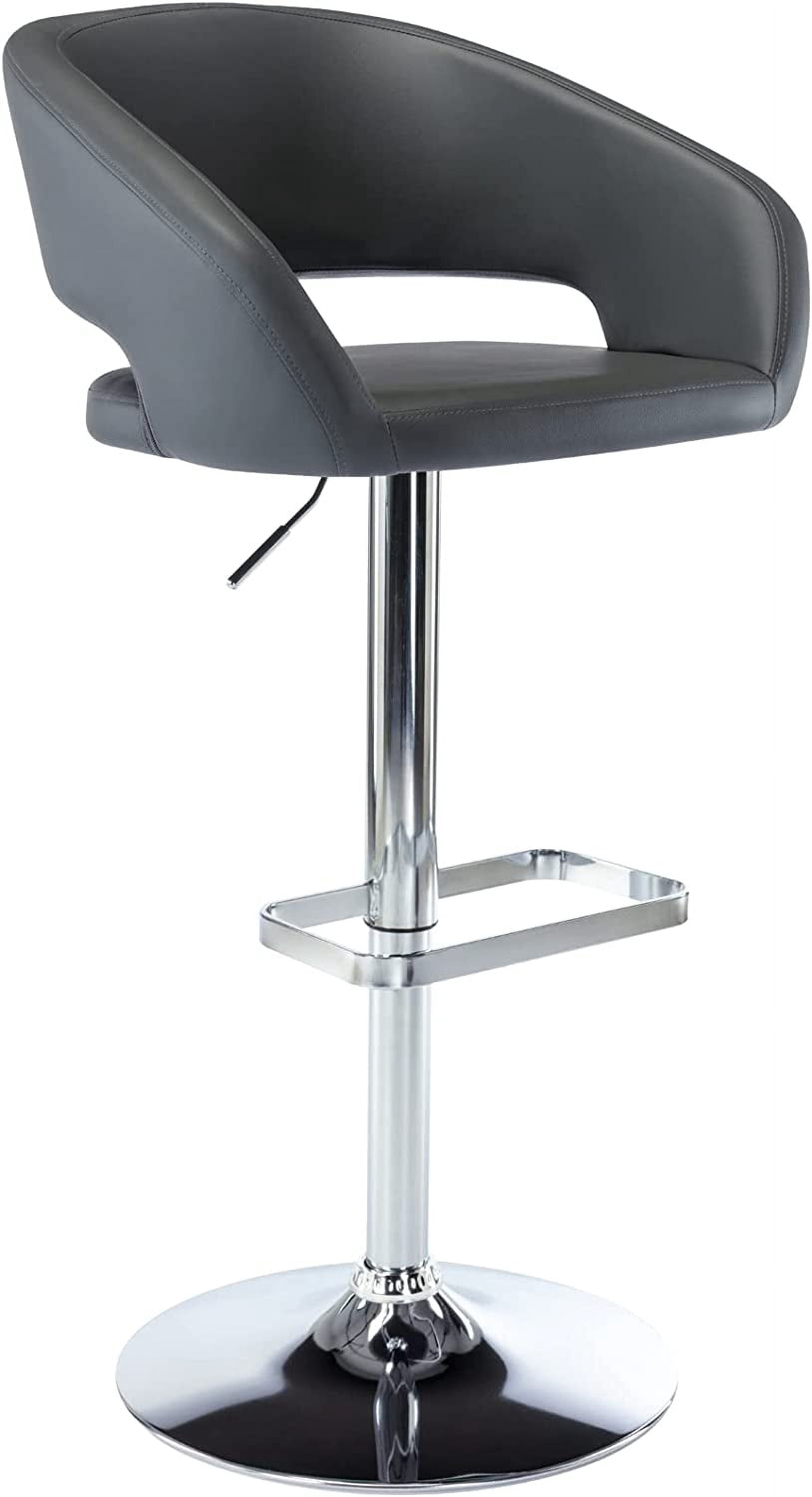 AOEYU Adjustable Bar Stool with Hollow Back and Arms, Modern PU Leather ...