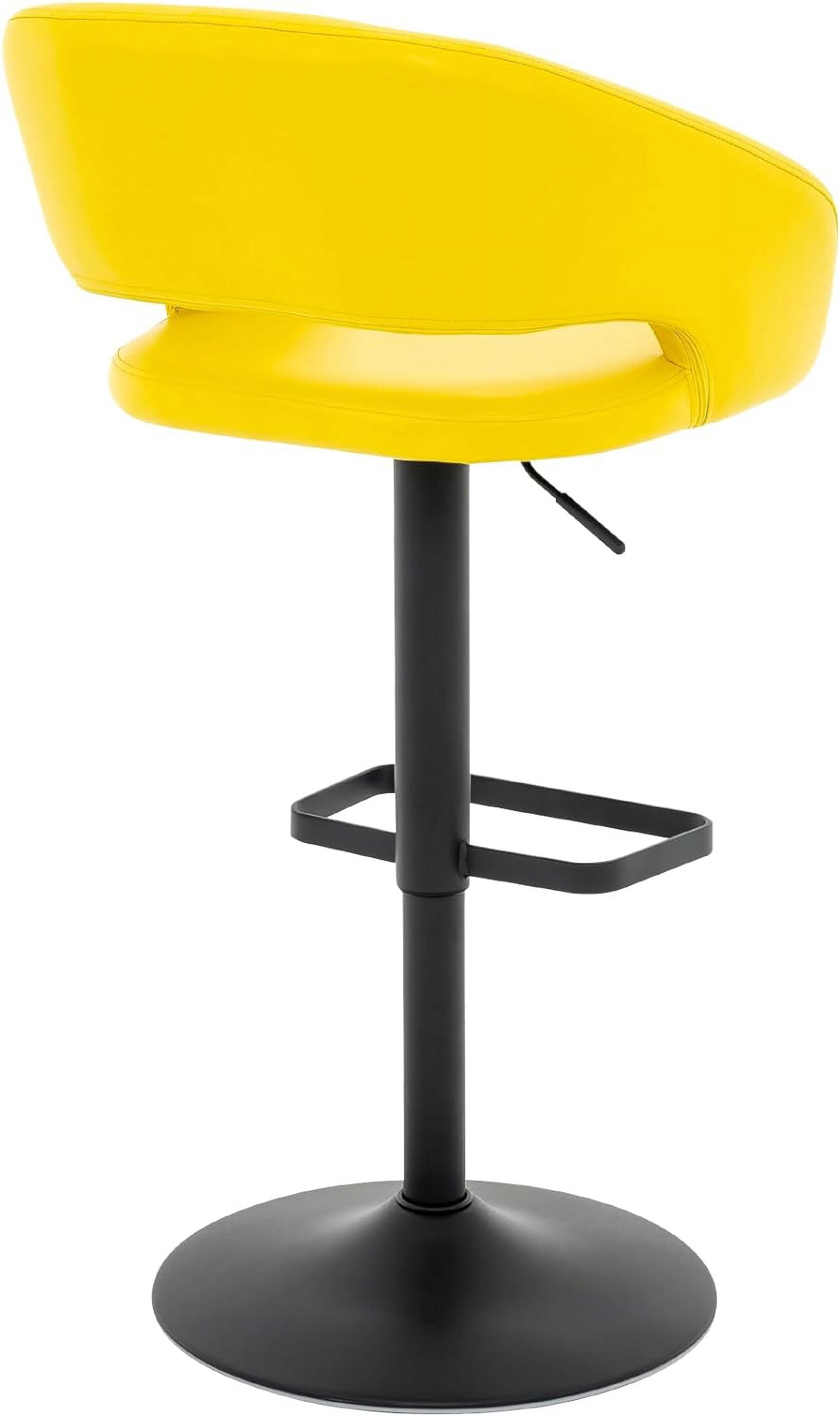 AOEYU Adjustable Bar Stool with Hollow Back and Arms, Modern PU Leather ...