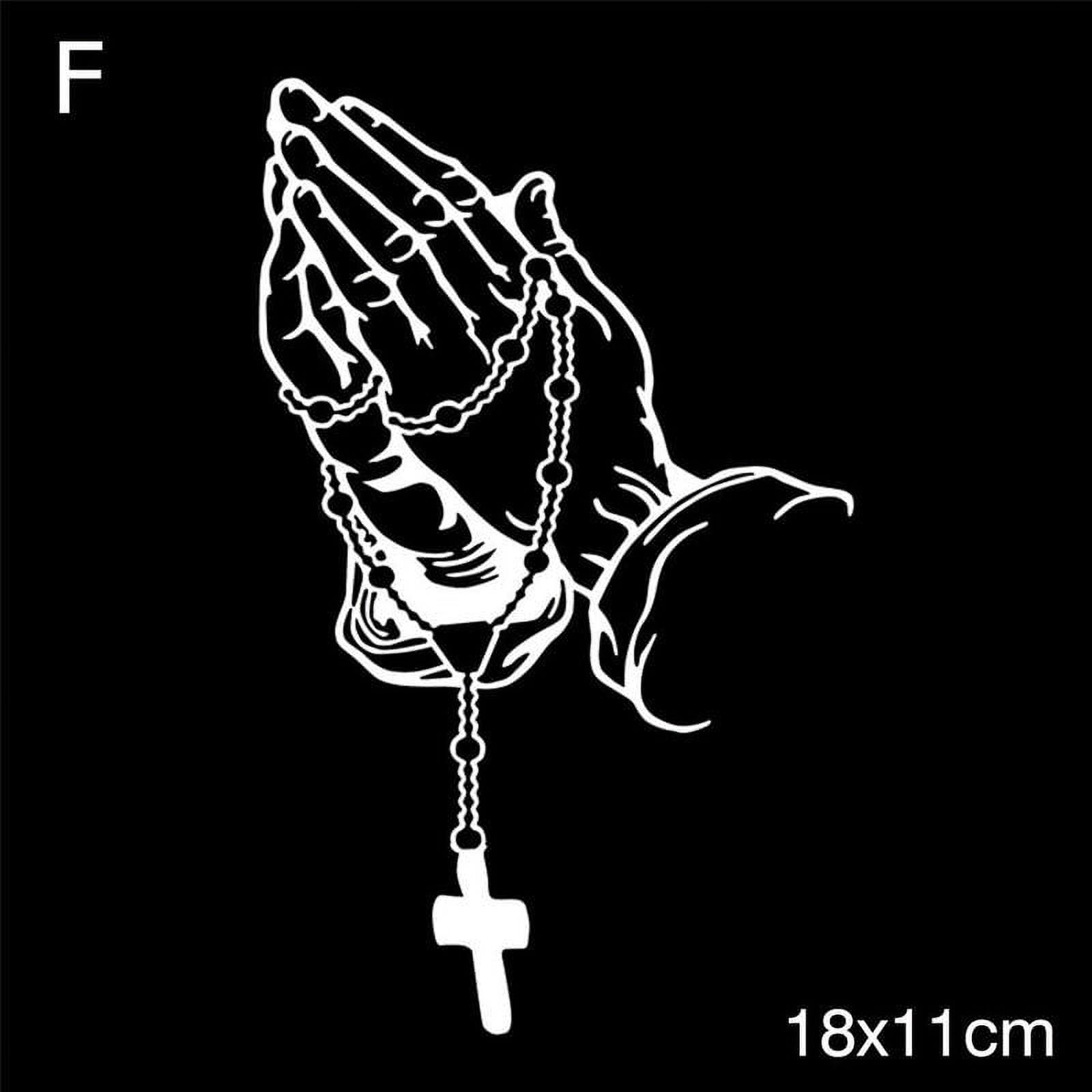 AOFIN 2 Pcs/Set Hands Praying Pearl Jesus Car Sticker, Personalized ...