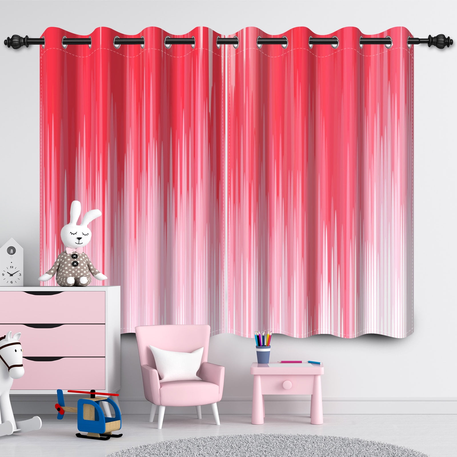 AOFOTO Red Blackout Curtains Grommet Window Drapes for Living Room ...
