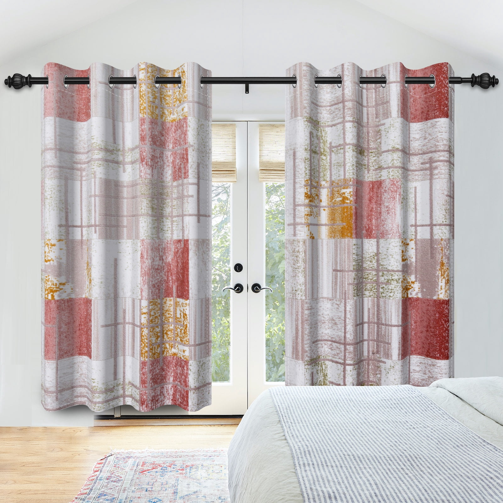 AOFOTO Thermal Insulated Blackout Curtains Grommet Draperies Curtains ...
