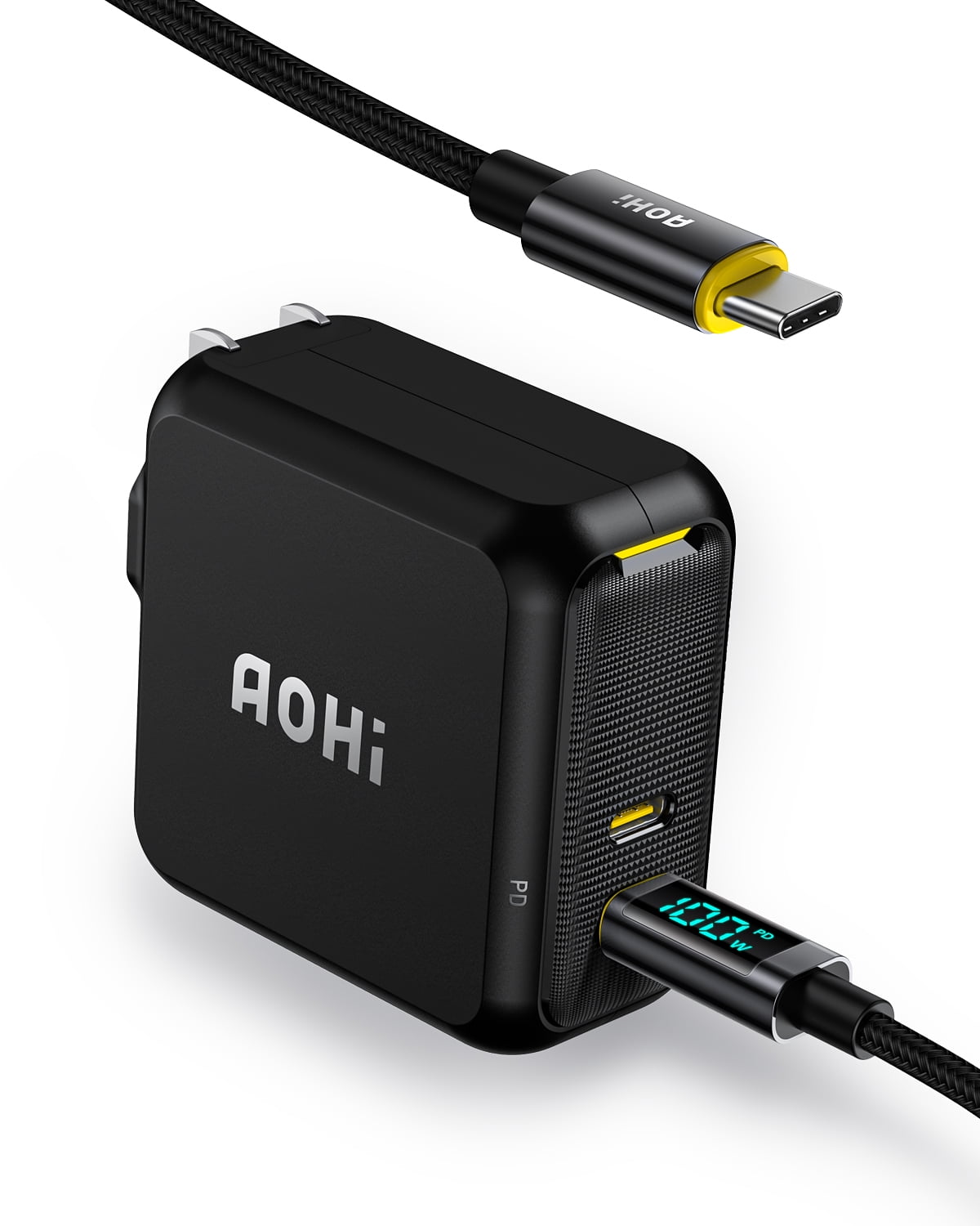 AOHI Magcube USB C Charger 100W, 2 Port GaN PD Fast Charger with 4ft ...