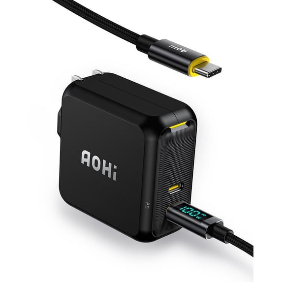 AOHI Magcube USB C Charger 100W, 2 Port GaN PD Fast Charger with 4ft ...