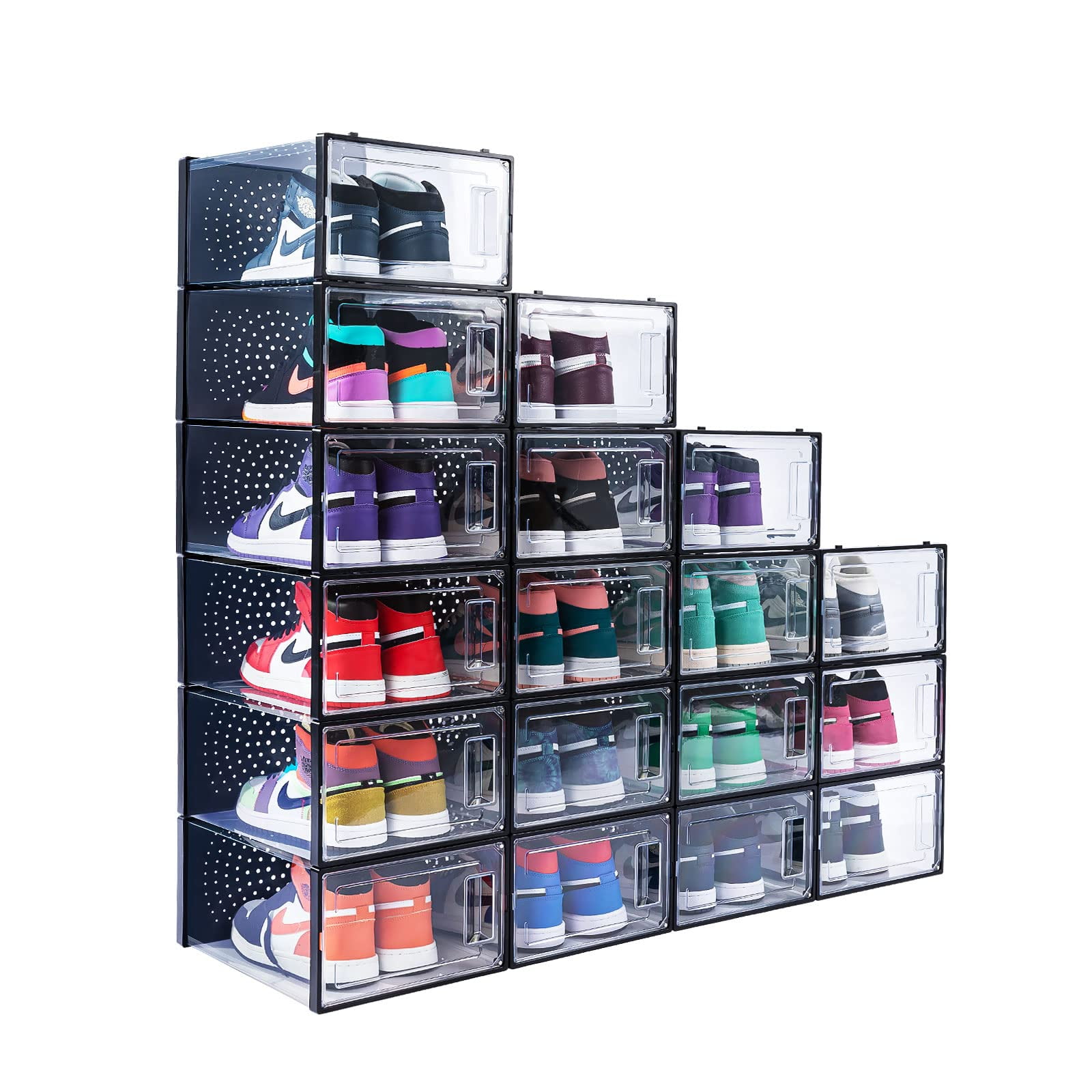 AOHMPT 18 Pack Shoe Boxes Clear Plastic Stackable, XX-Large Shoe ...