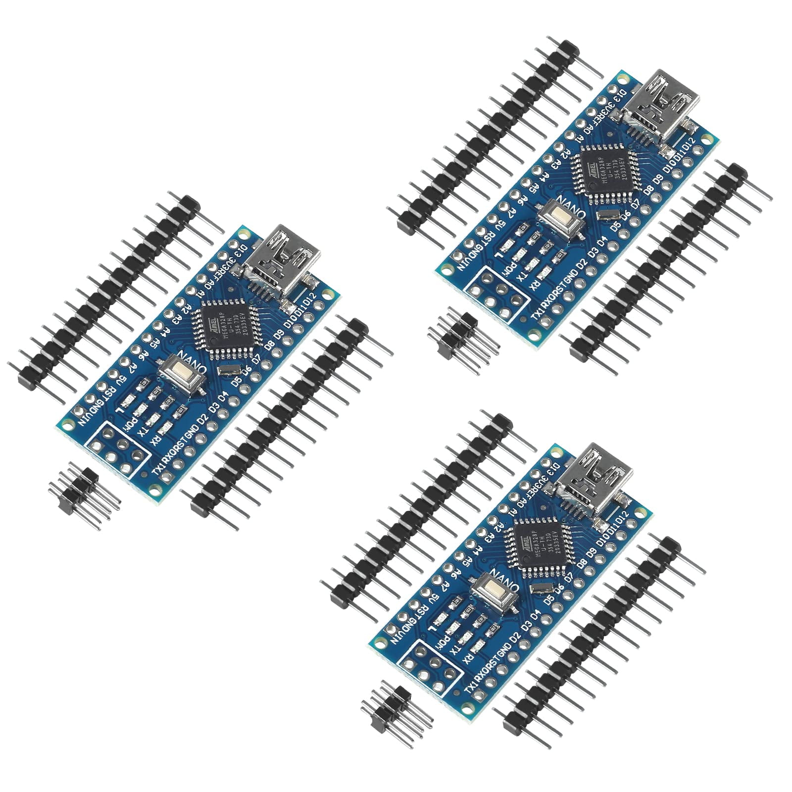 AOICRIE 3pcs Nano V3.0 RRF12 ATmega328P CH340G 5V 16M Mini USB Micro ...