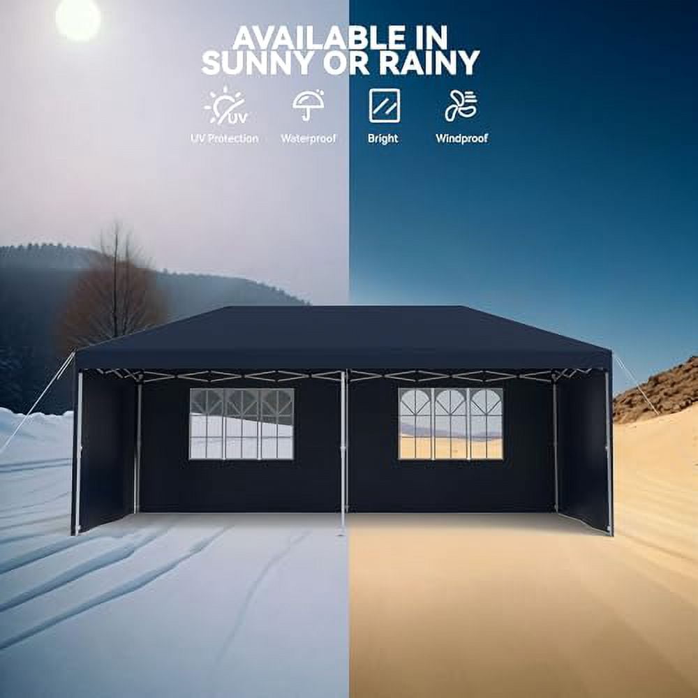 AOILE 10x20FT Pop Up Canopy Tent with Sidewalls, Portable Outdoor Tent ...