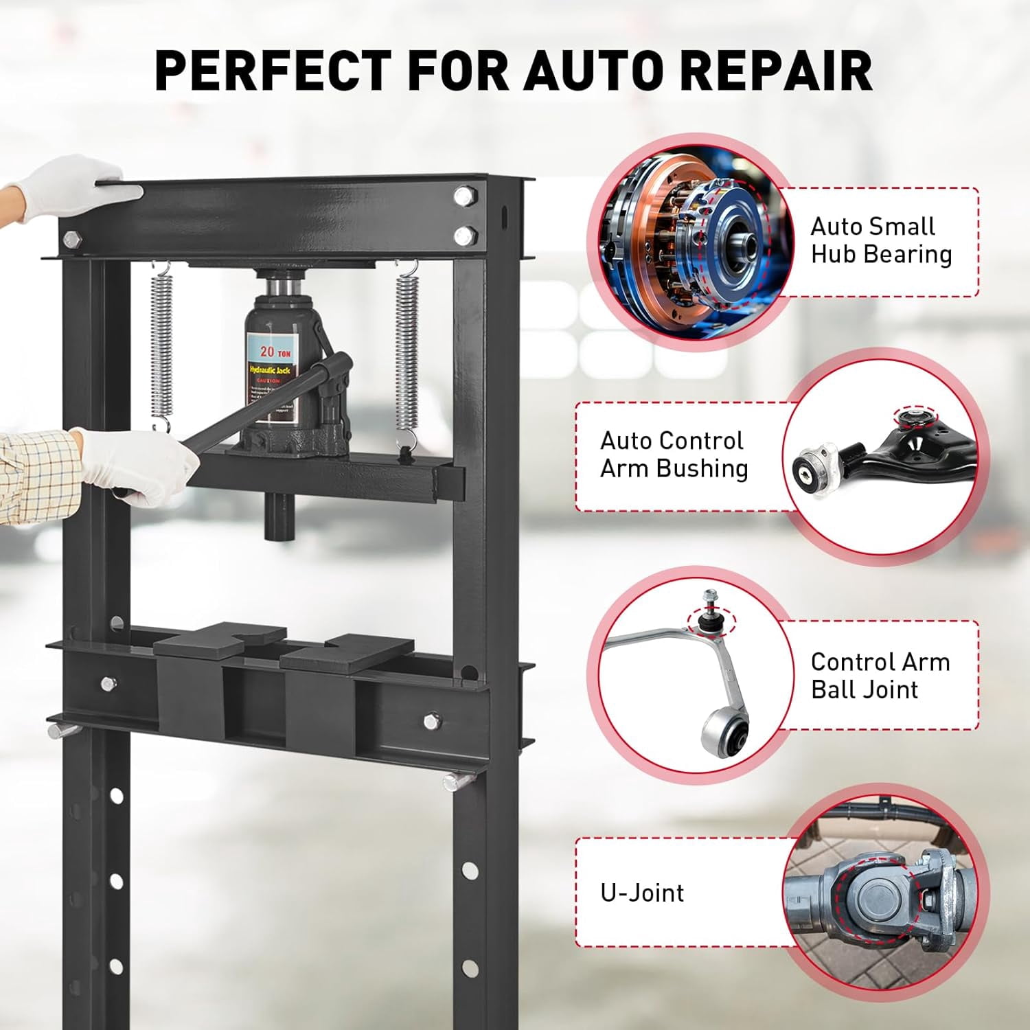 AOILE 12/20 Ton Hydraulic Press, H-Frame Garage Floor Shop Press with ...