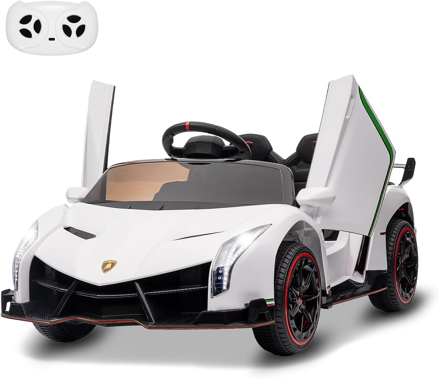 AOILE 12V Licensed Lamborghini Ride On Car for Kids with Parent Remote ...