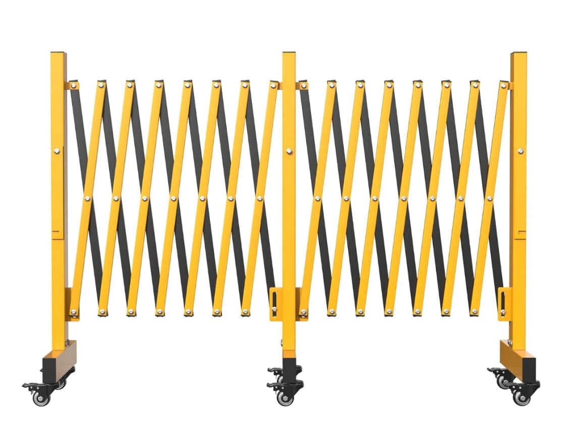 AOILE 16FT Steel Expandable Barricade Gate with 6 360° Castors ...