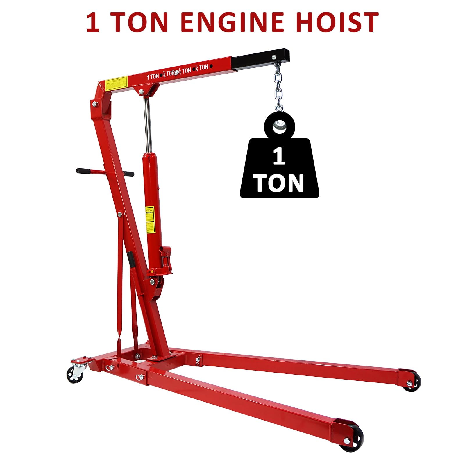AOILE 1T/2T Engine Hoist – Folding Cherry Picker Shop Crane, Heavy-Duty ...