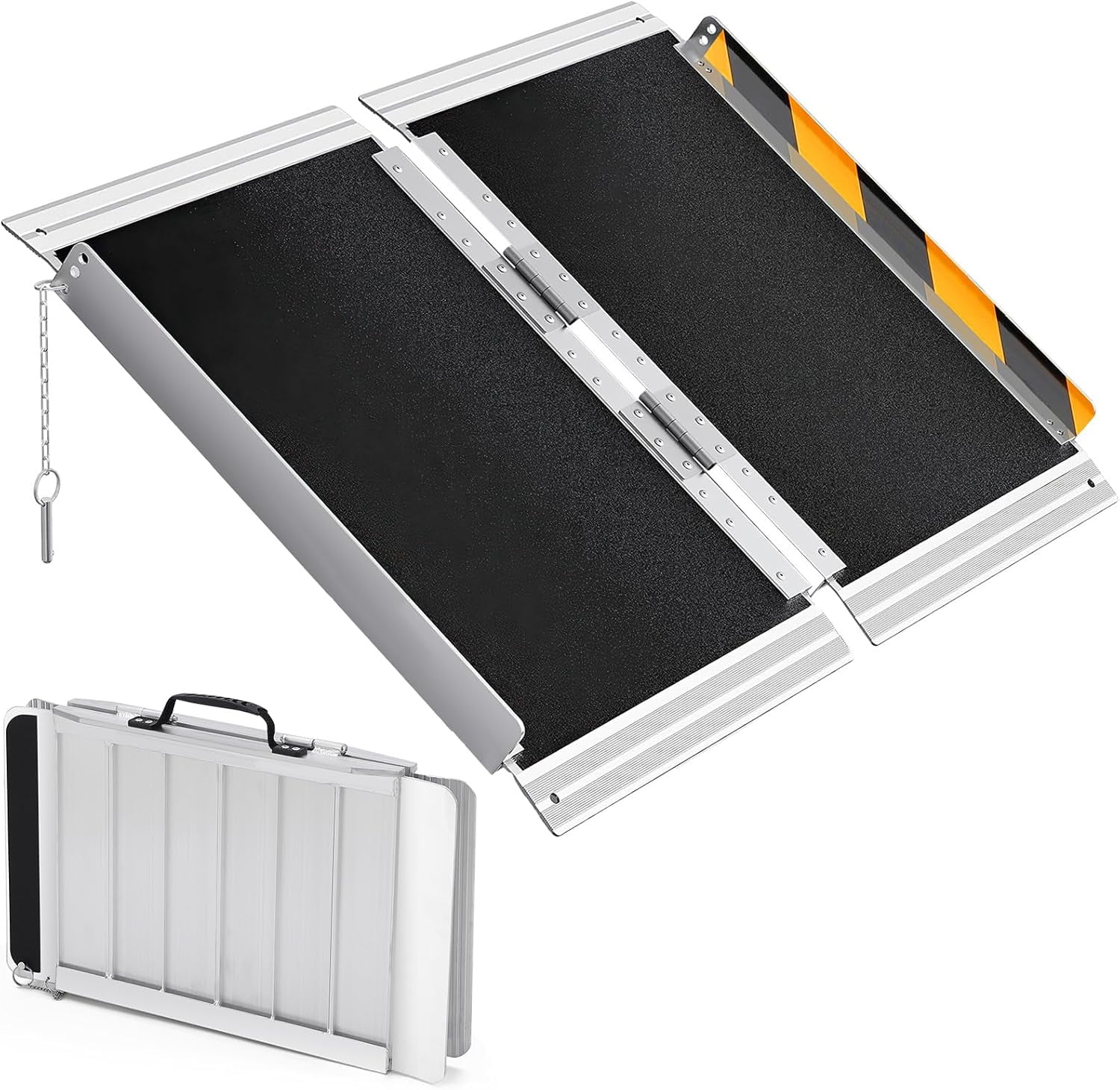 AOILE 2/3/4/5/6/8 FT Folding Wheelchair Ramp, Non-Slip Aluminum ...