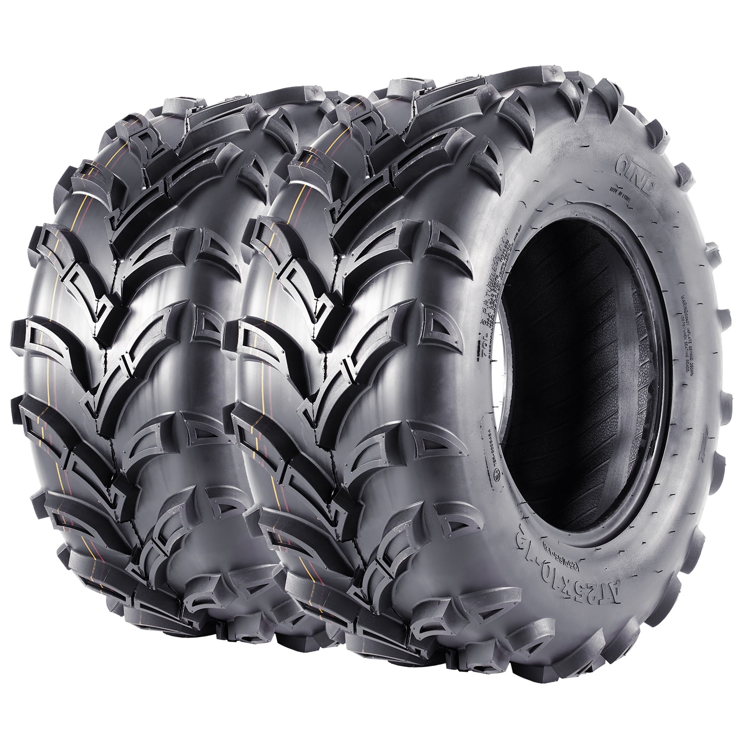 AOILE 2 Pack ATV/UTV Tires, AT25x10-12 All Terrain Tires TL 6 PR 20mm ...
