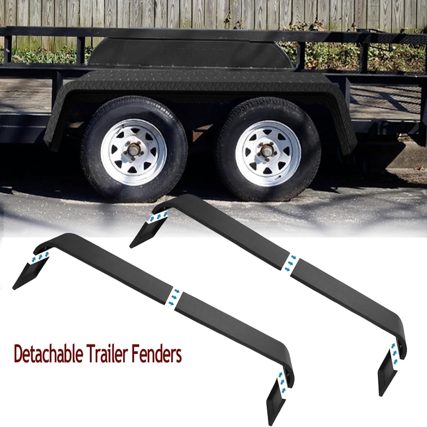 AOILE 2 Pack Tandem Axle Trailer Fenders, Heavy Duty Steel Diamond ...