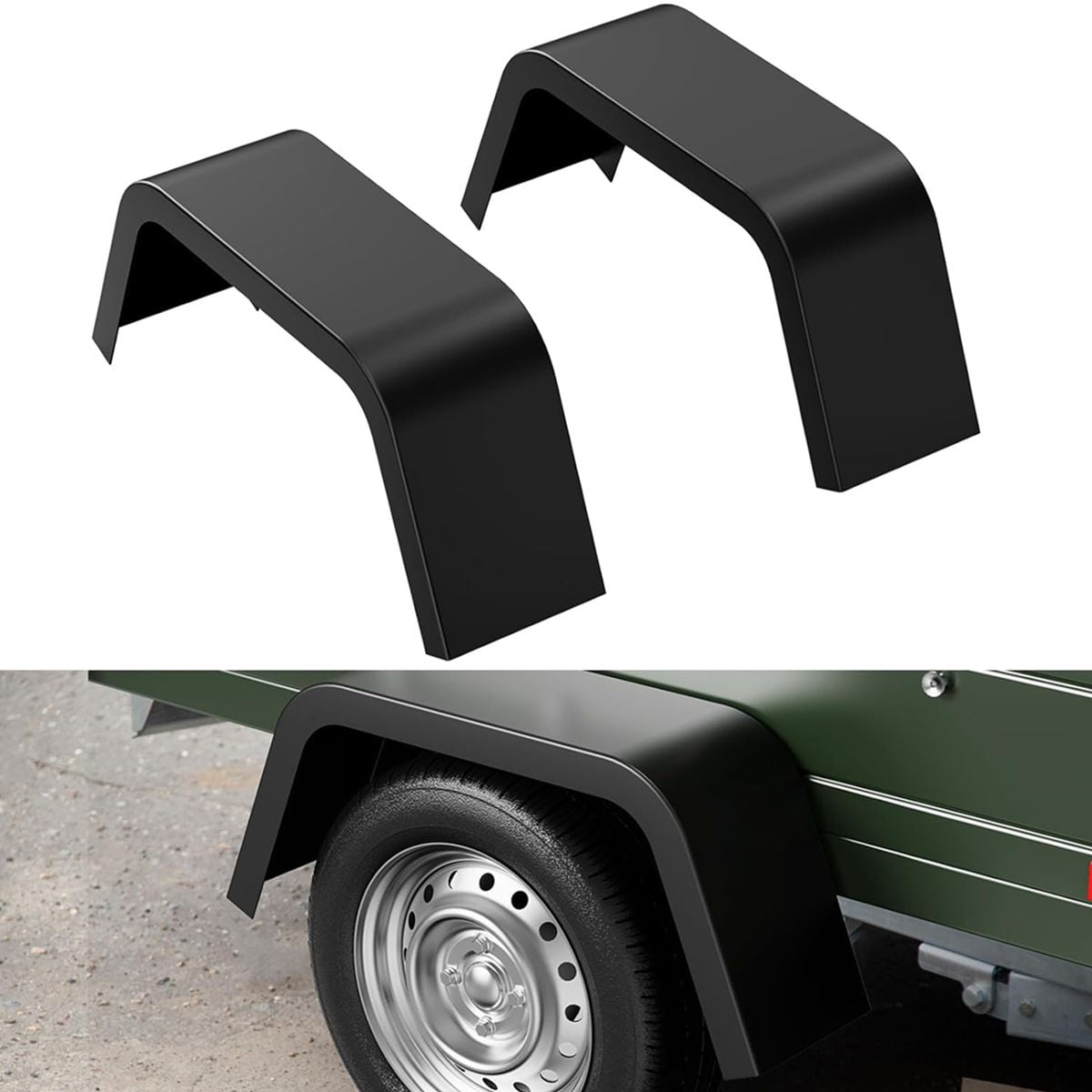 AOILE 2 Pack Trailer Fenders Fit 14"-16" Tires, Heavy Duty Single Axle ...