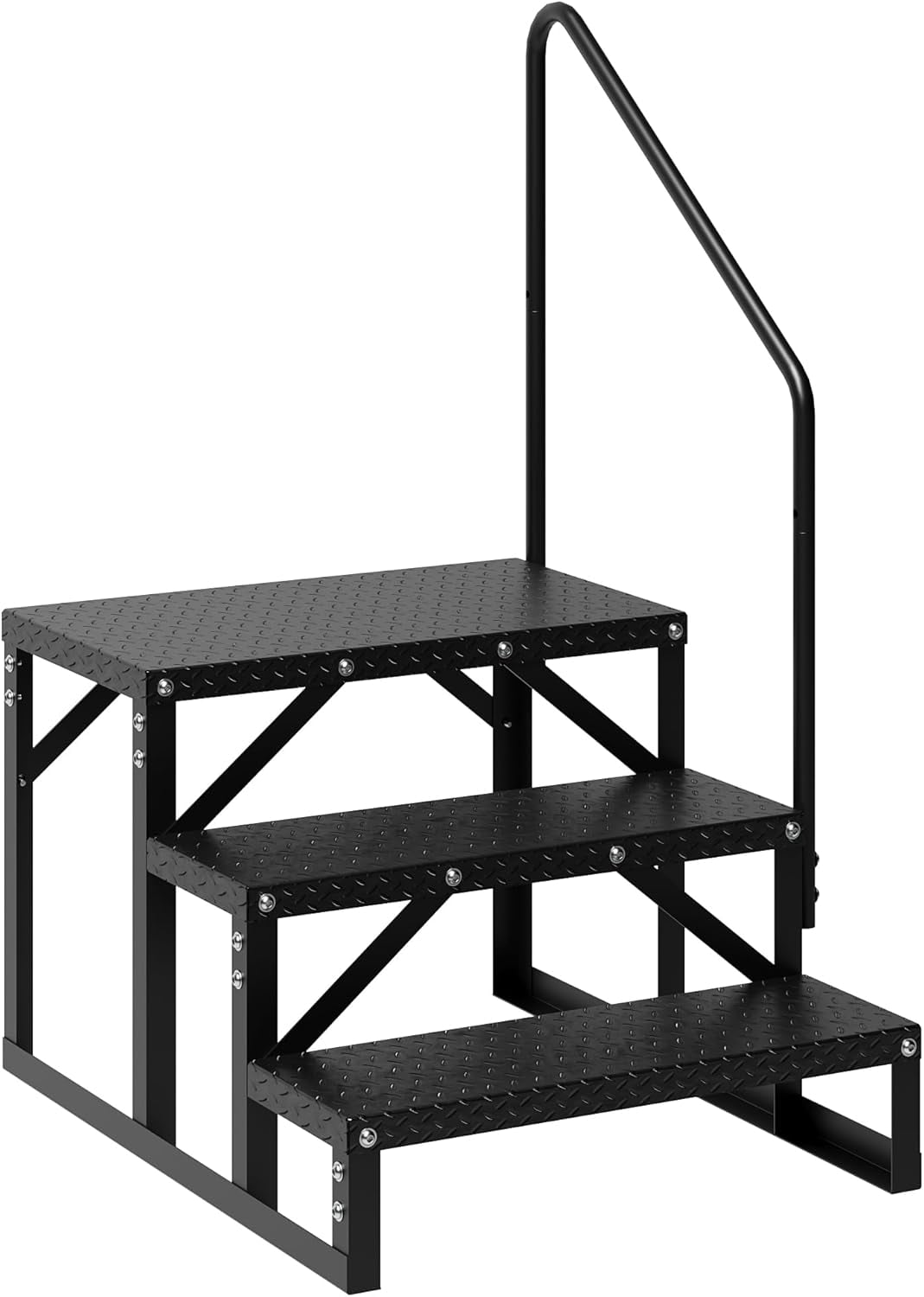 AOILE 2-Step RV Steps with Handrail, RV Stairs Support with Non-Slip ...