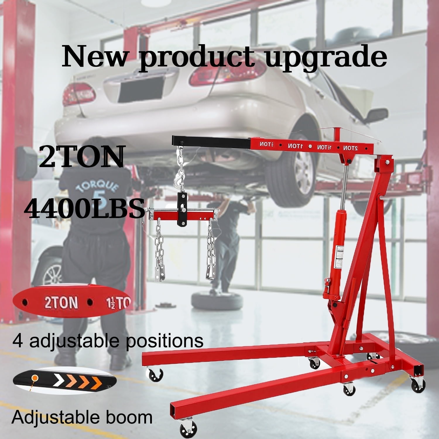 AOILE 2 Ton Engine Hoist, Folding Cherry Picker Engine Hoist with Lever ...