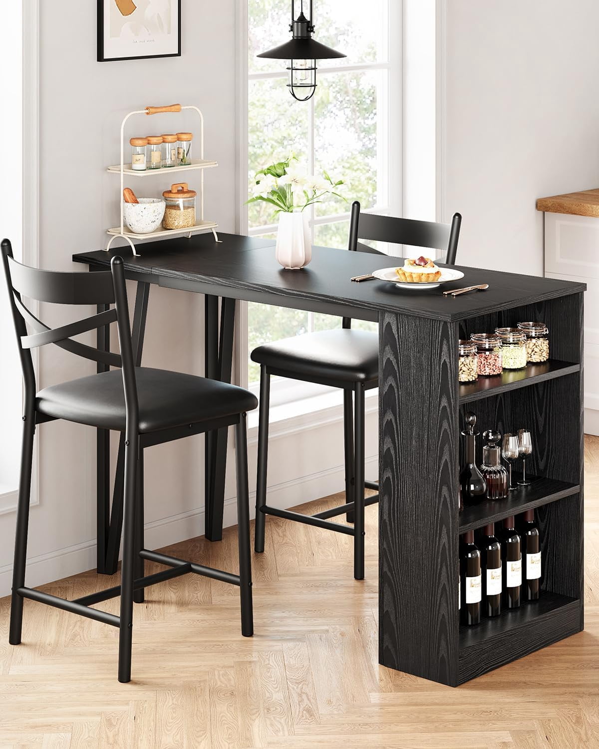 AOILE 3-Piece Dining Table Set, 36in Wooden Counter Height Table for 2 ...