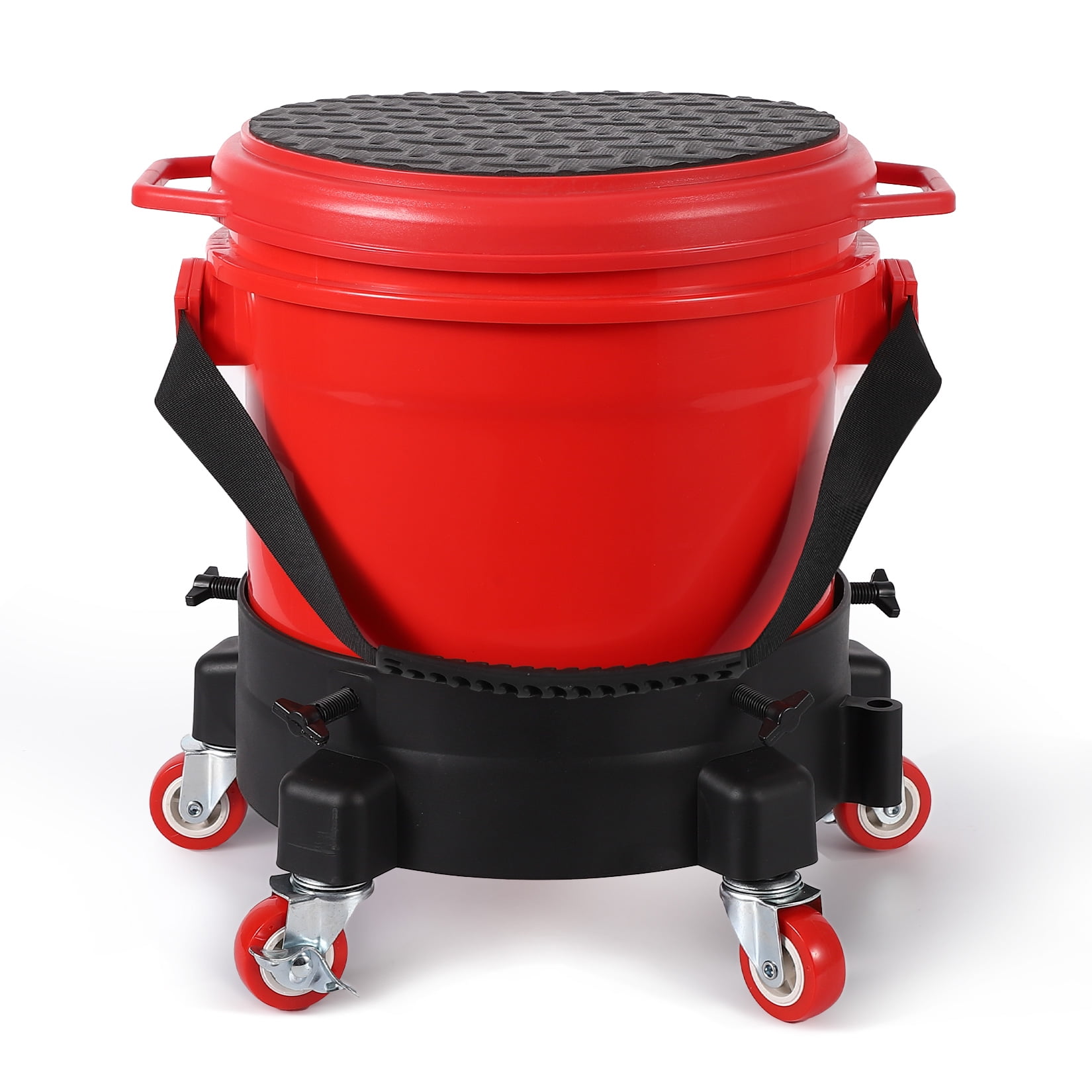 AOILE 5 Gallon Car Wash Bucket Kit with 300LB Capacity, 5-Wheel Rolling ...