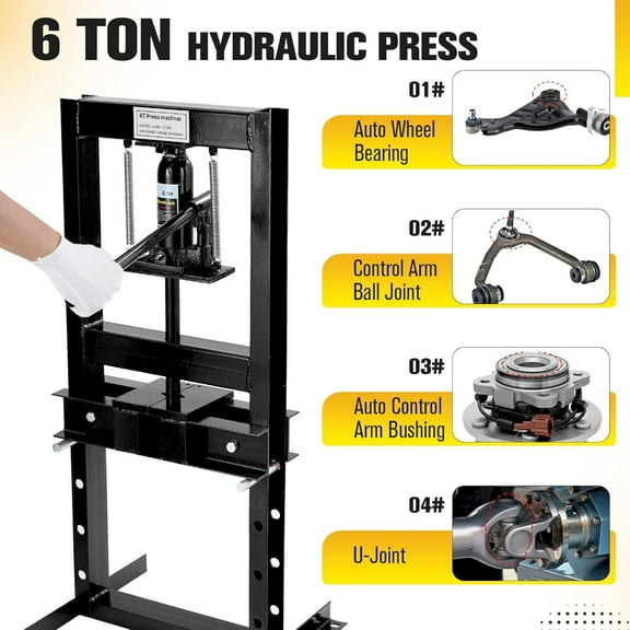 Hydraulic Shop Press 12 Ton with Press Plates H-Frame Benchtop Press ...