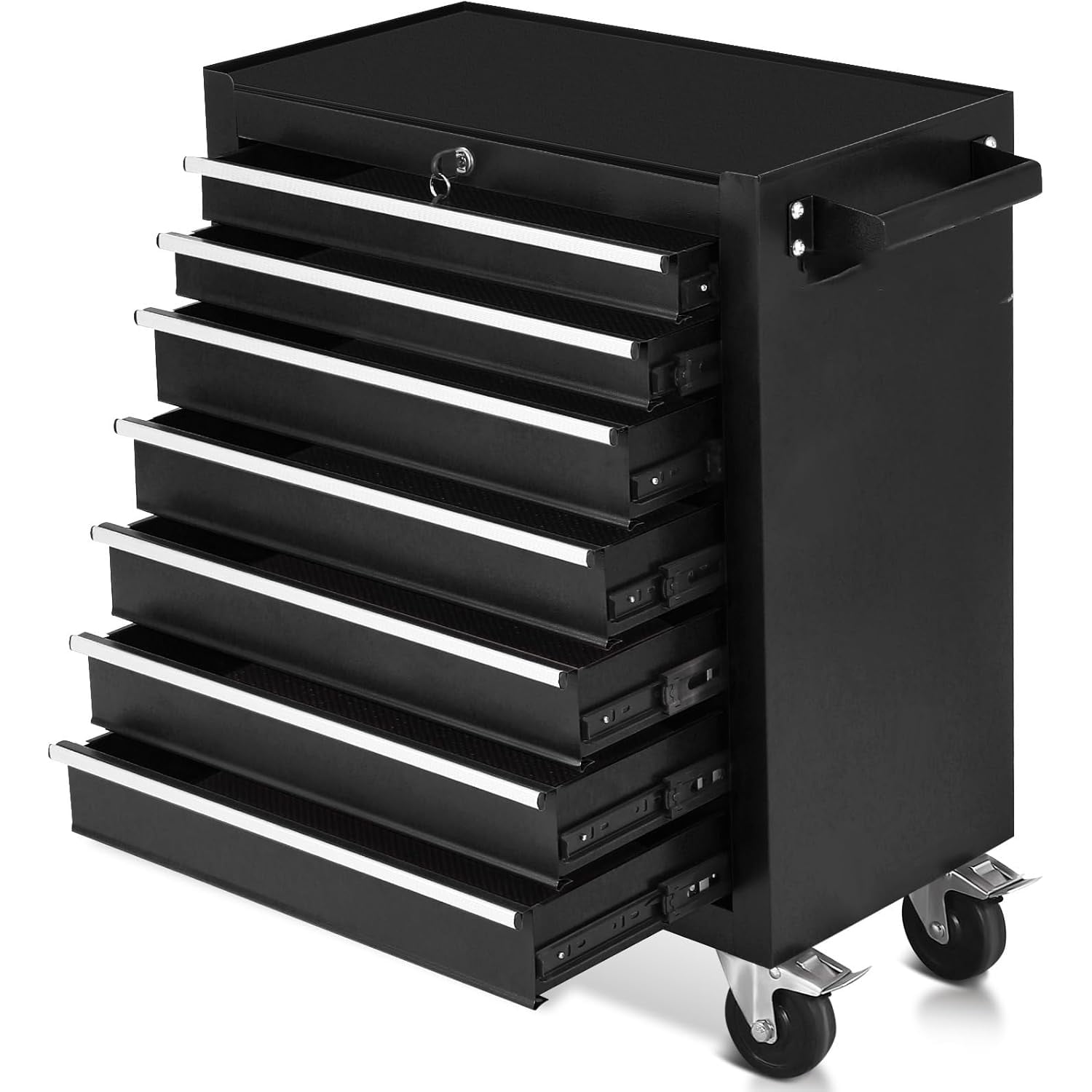 AOILE 7-Drawer Rolling Tool Chest, Lockable Tool Cabinet on Wheels with Drawer Liners for Garage ...