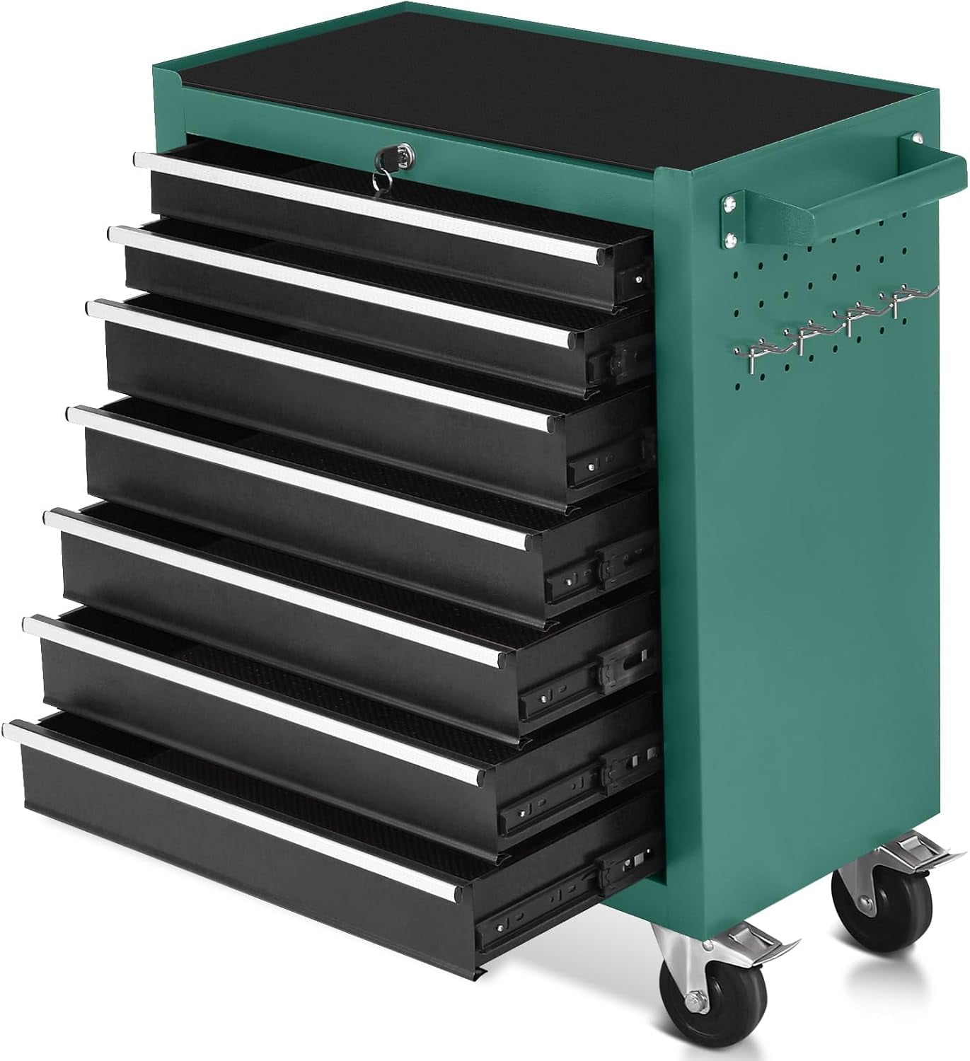 AOILE 7-Drawer Wheeled Tool Chest, Rolling Multifunctional Tool Locker ...