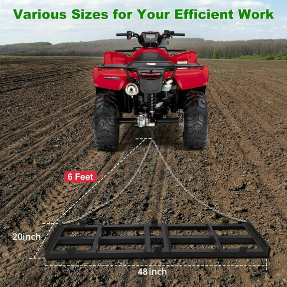 Drag Harrow Driveway Grader, 6FT Driveway Drag for Gravel Power Rake ...