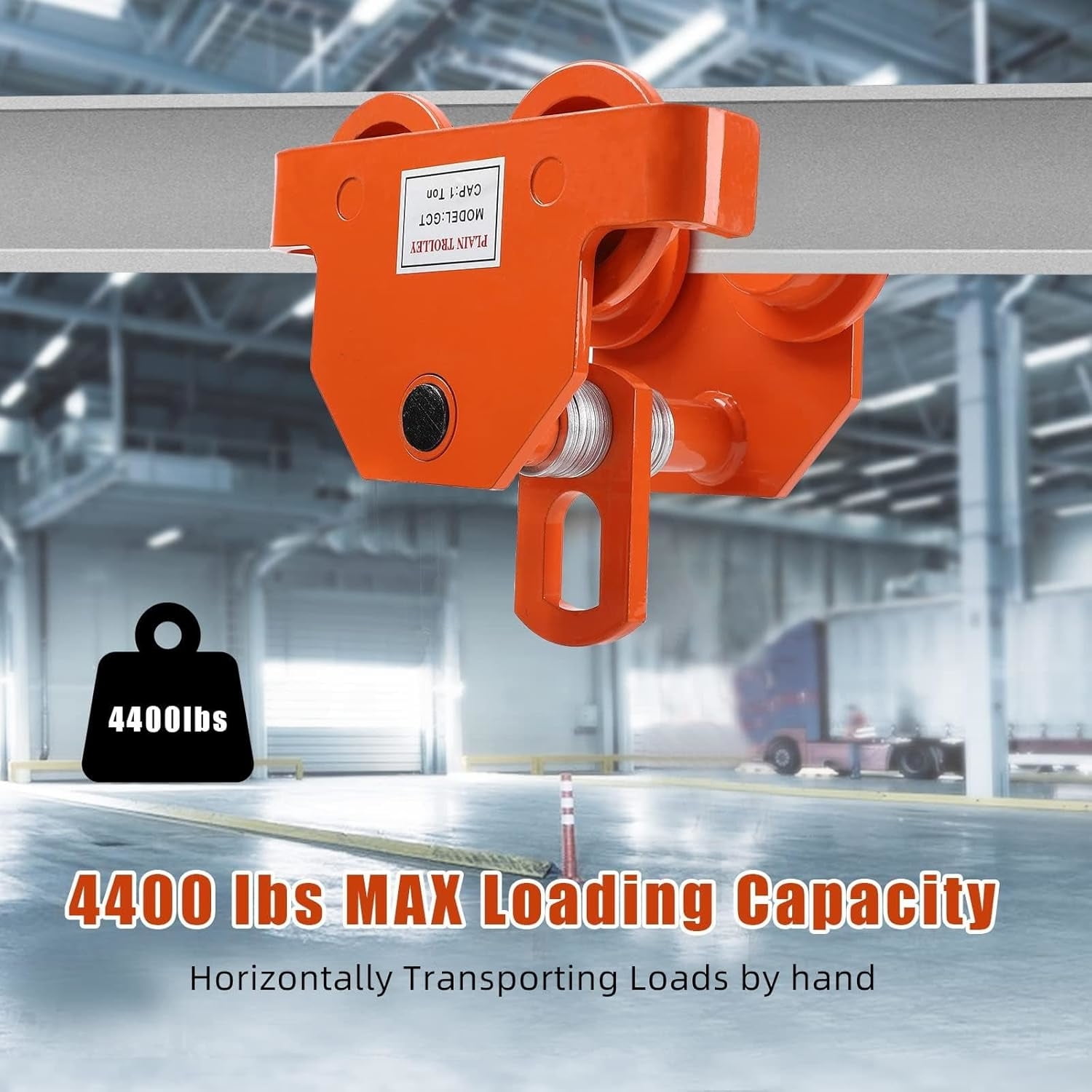 AOILE Adjustable 2T Beam Trolley, 4400LBS Dual Wheels, Heavy-Duty I ...