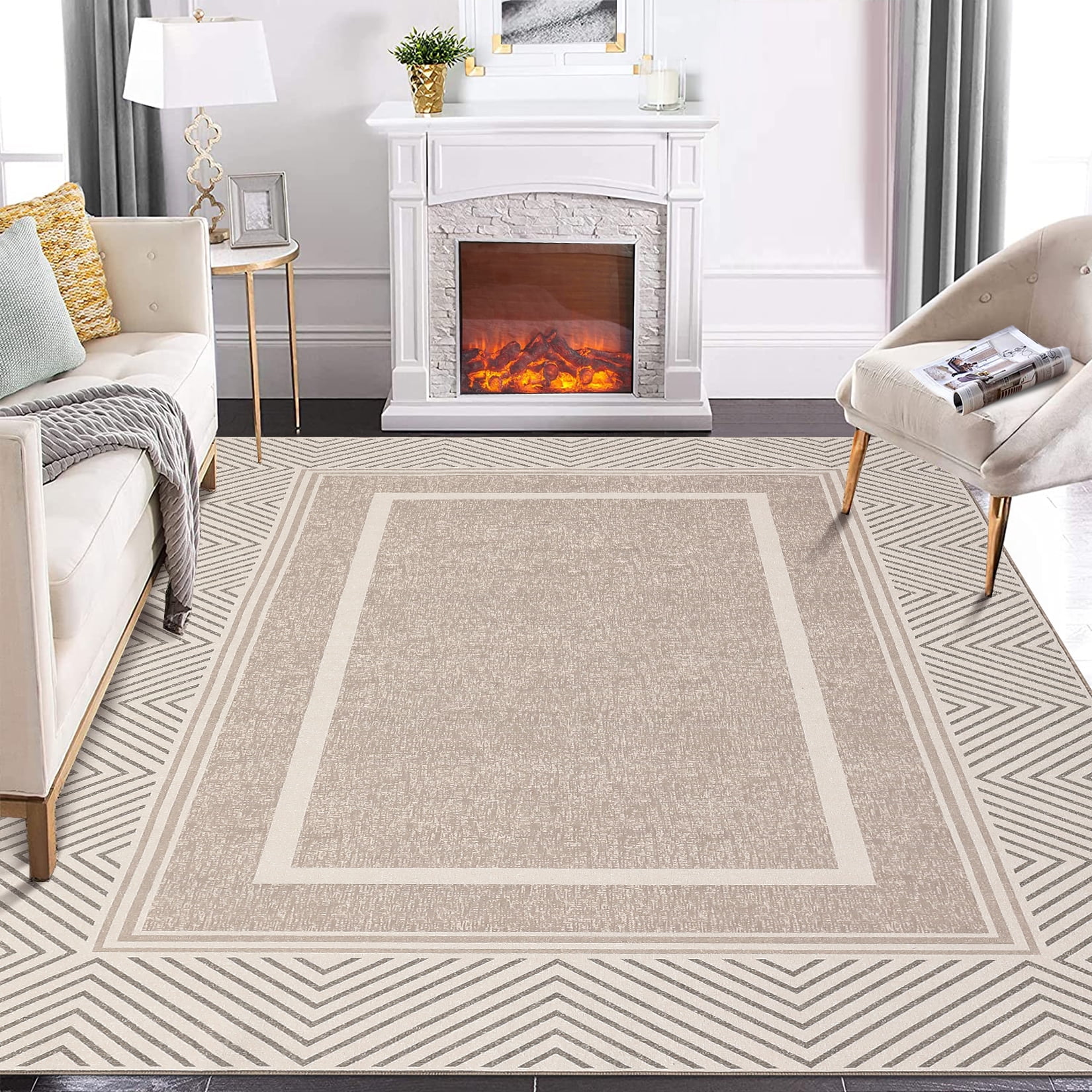 AOILE Border Kitchen Rugs - Washable Runner Rugs, Non-Slip Backing ...