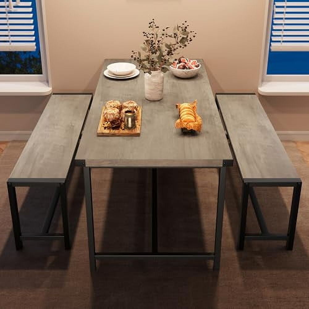 AOILE Dining Table Set for 4 – Modern Rectangular Kitchen Table with 2 ...