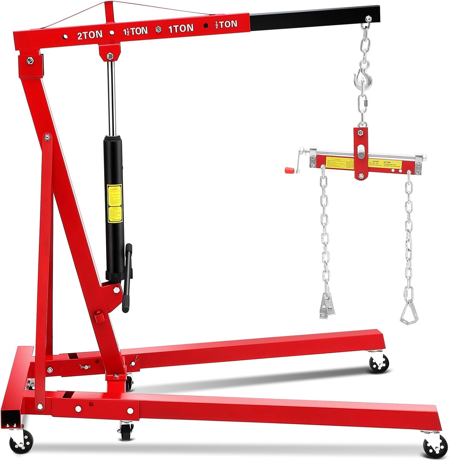 AOILE Engine Hoist Crane with Leveler Stabilizer, 2 Ton (4400LB ...