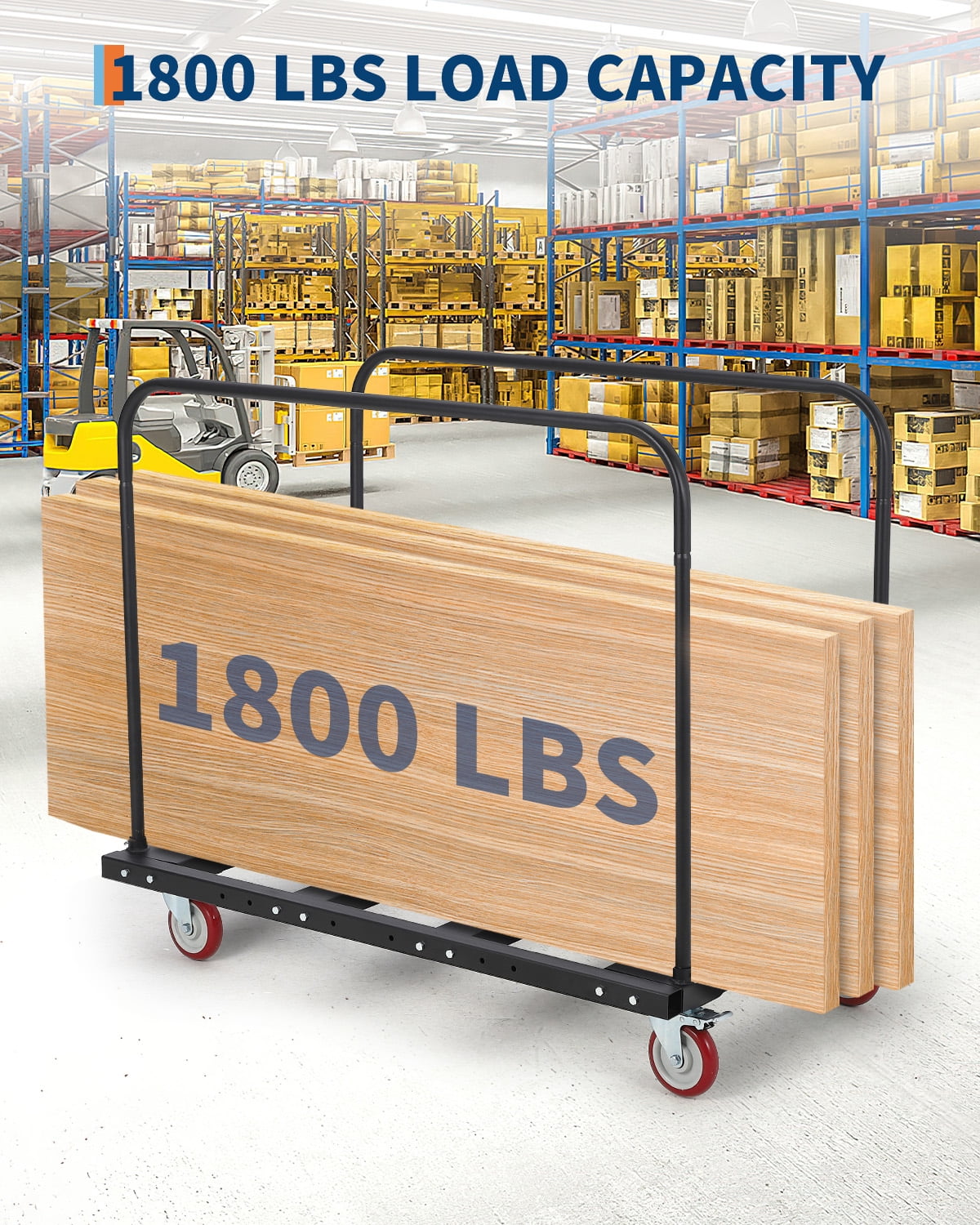 AOILE Folding Table Cart, 1800LBS Capacity Heavy Duty Steel Table Dolly ...