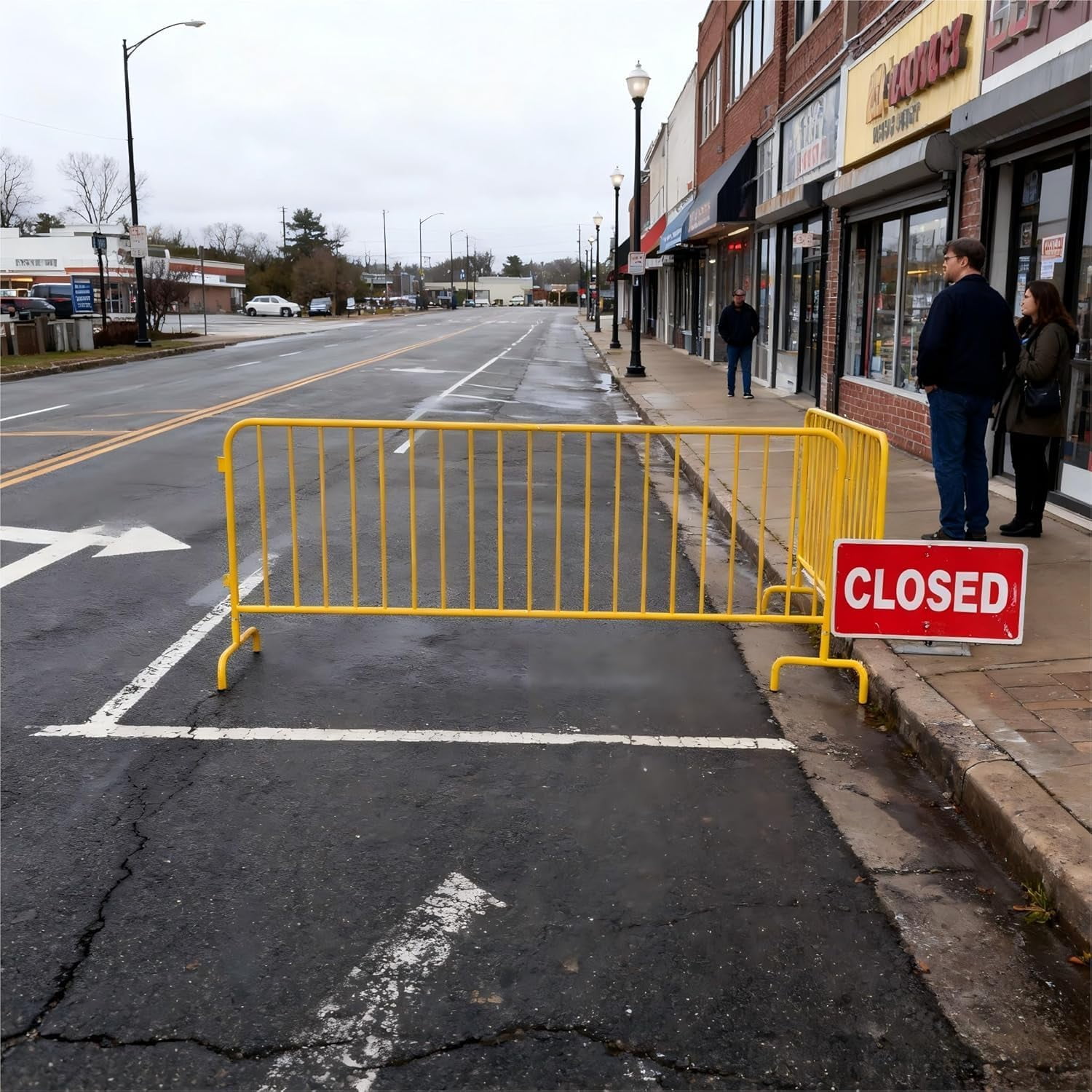 AOILE Galvanized Interlocking Steel Barricade with Bridge Feet, Heavy ...
