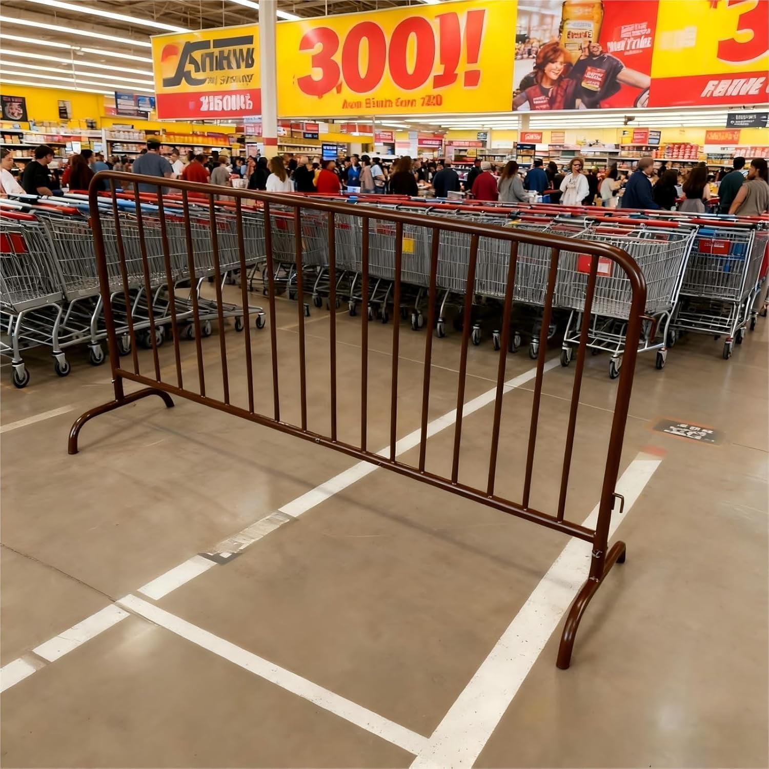 AOILE Galvanized Interlocking Steel Barricade with Bridge Feet, Heavy ...