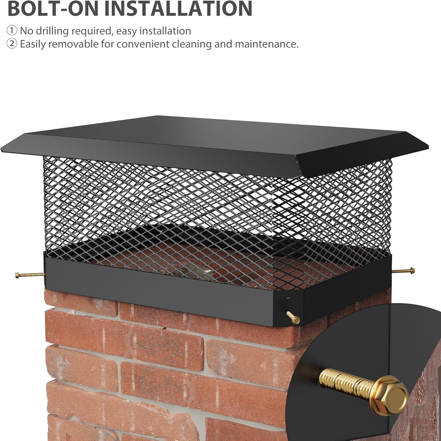 AOILE Galvanized Steel Chimney Cap, Outdoor Fireplace & Wood Stove Flue ...