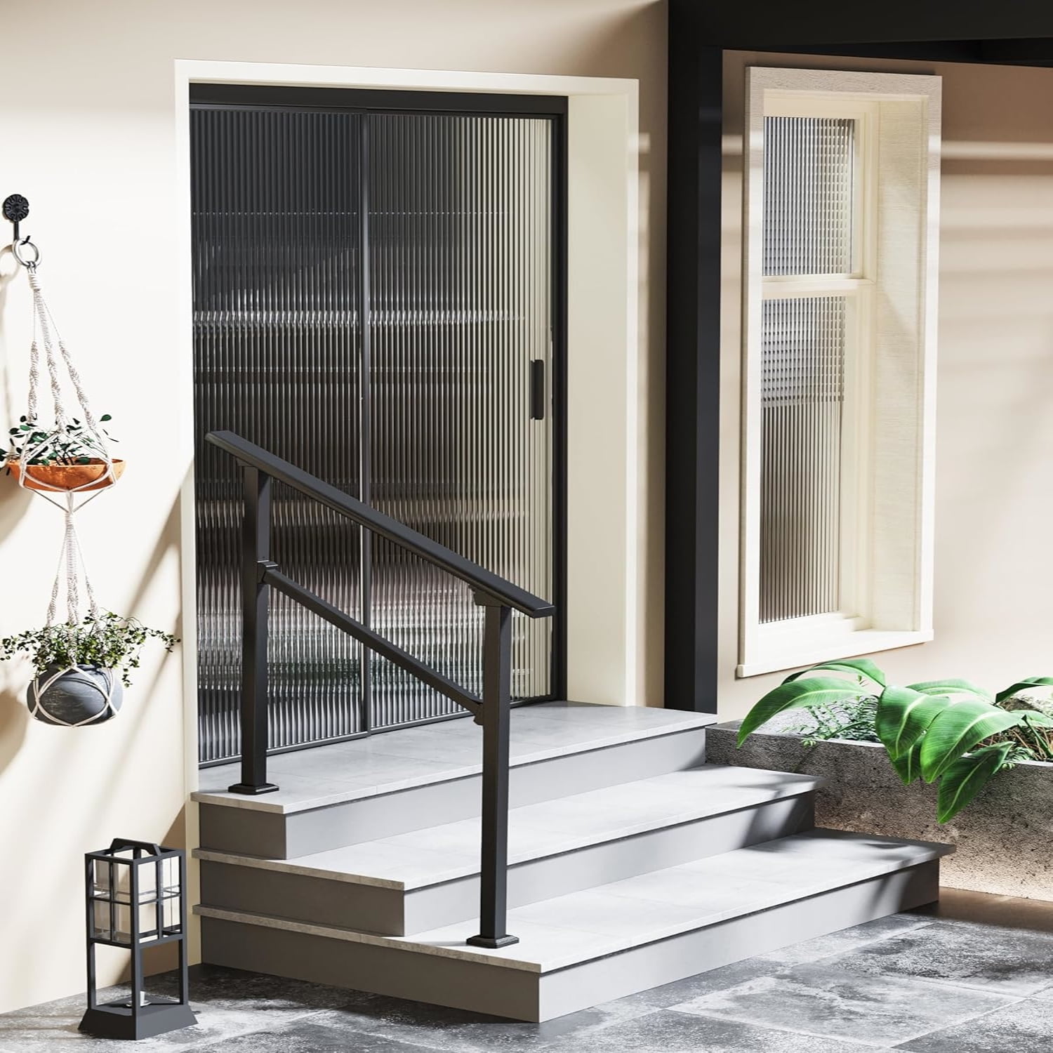 AOILE Handrail for Outdoor Steps, Adjustable Step Railing Kit for 1-6 ...