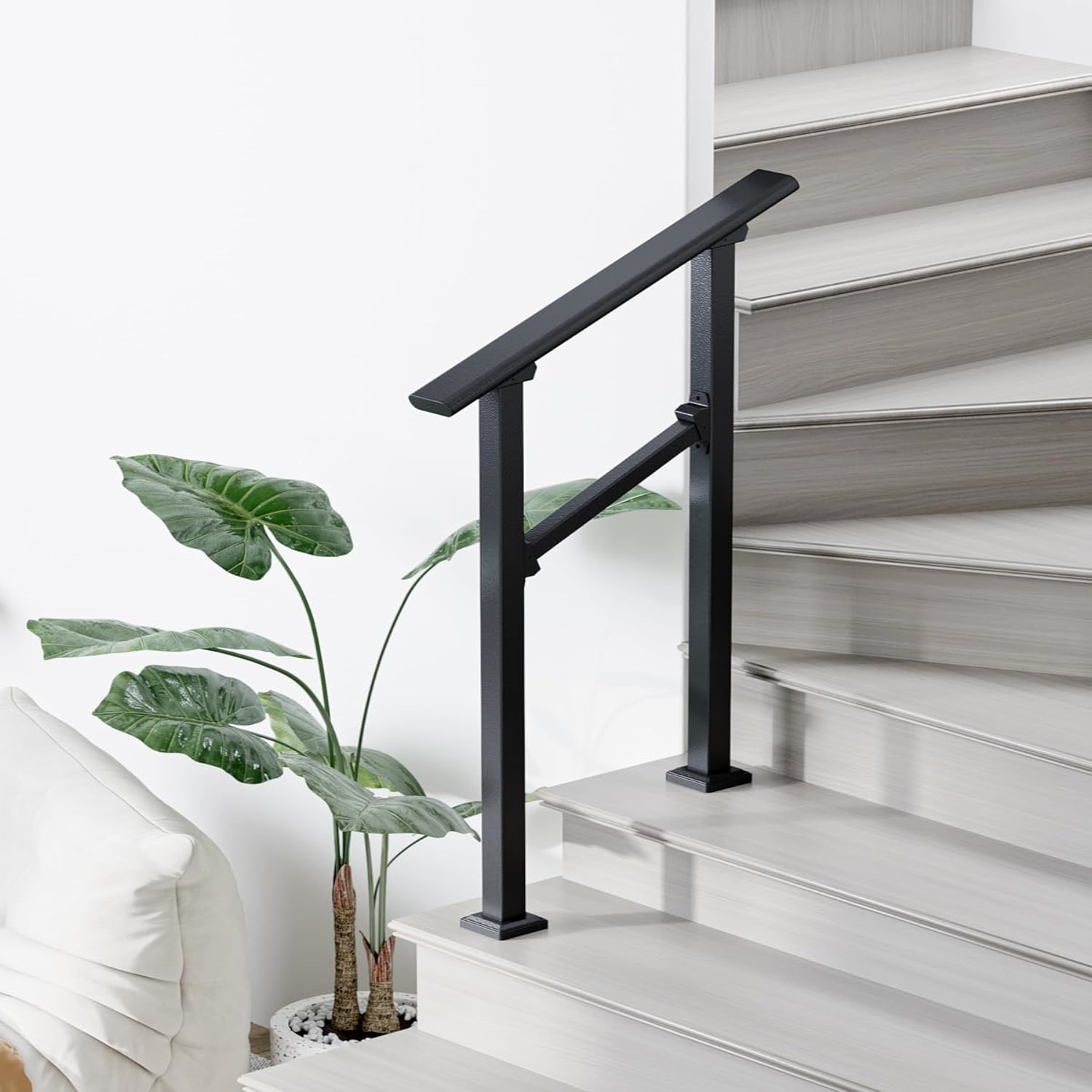 AOILE Handrail for Outdoor Steps, Adjustable Step Railing Kit for 1-6 ...