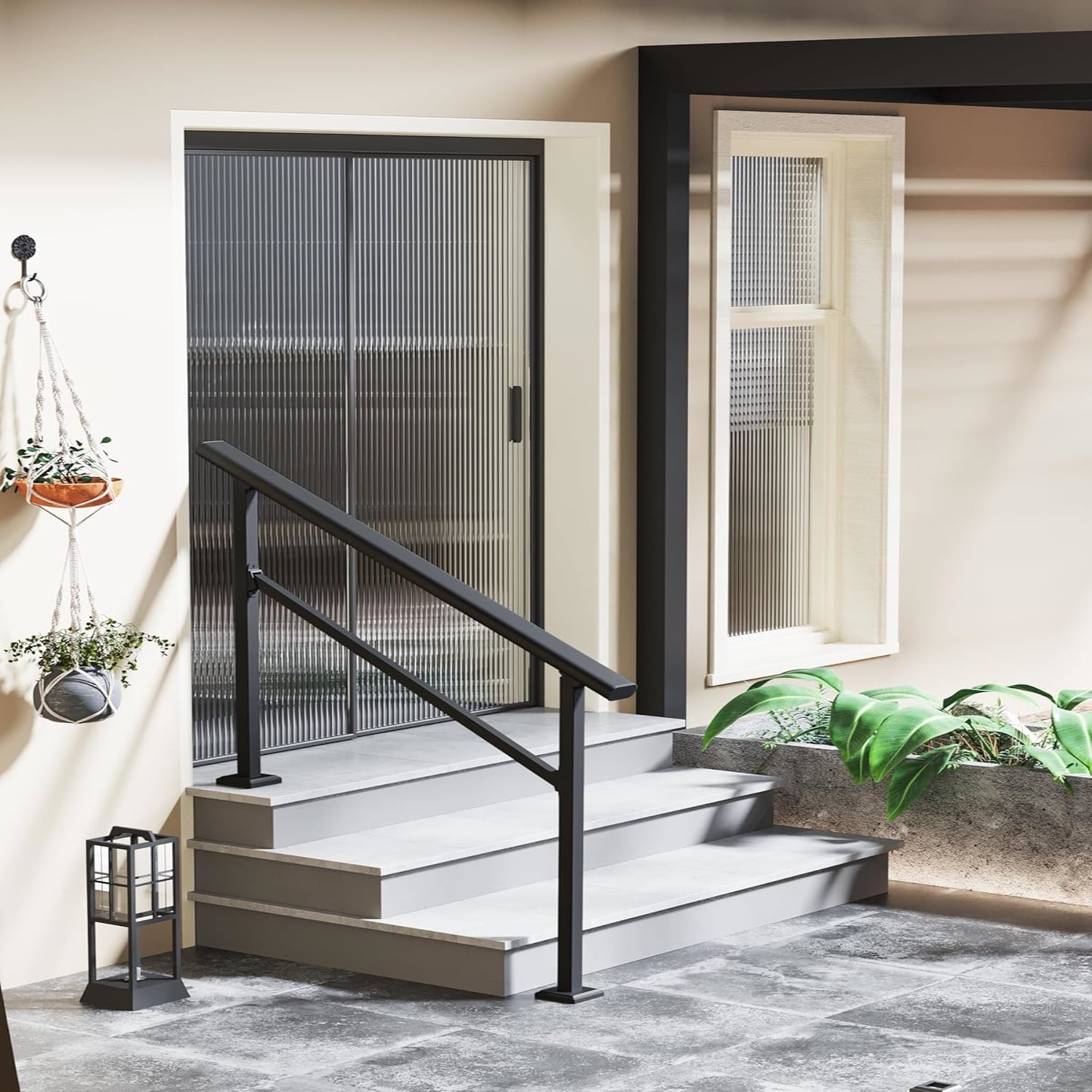 AOILE Handrail for Outdoor Steps, Adjustable Step Railing Kit for 1-6 ...