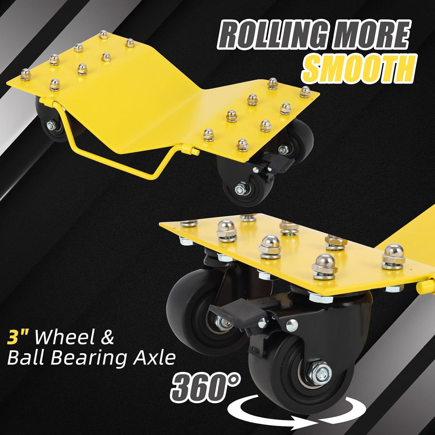 AOILE Heavy-Duty Car Dollies, 8000 LBS Wheel Dolly Set of 4, 360 ...