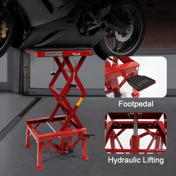 SPECSTAR 350 Lbs Heavy Duty Hydraulic Motorcycle Lift Table Foot ...